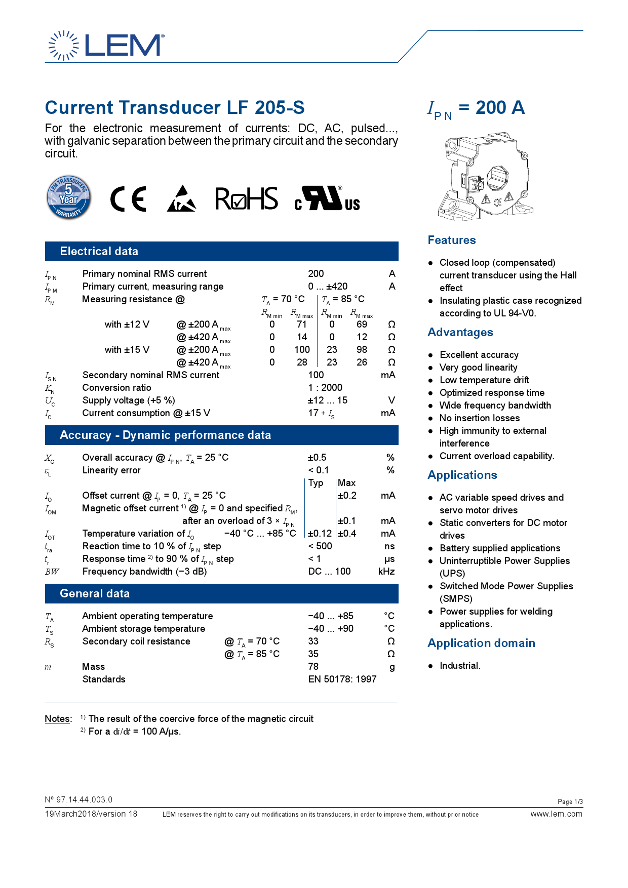 LF205-S_（LEM(莱姆)）LF205-S中文资料_价格_PDF手册-立创电子商城