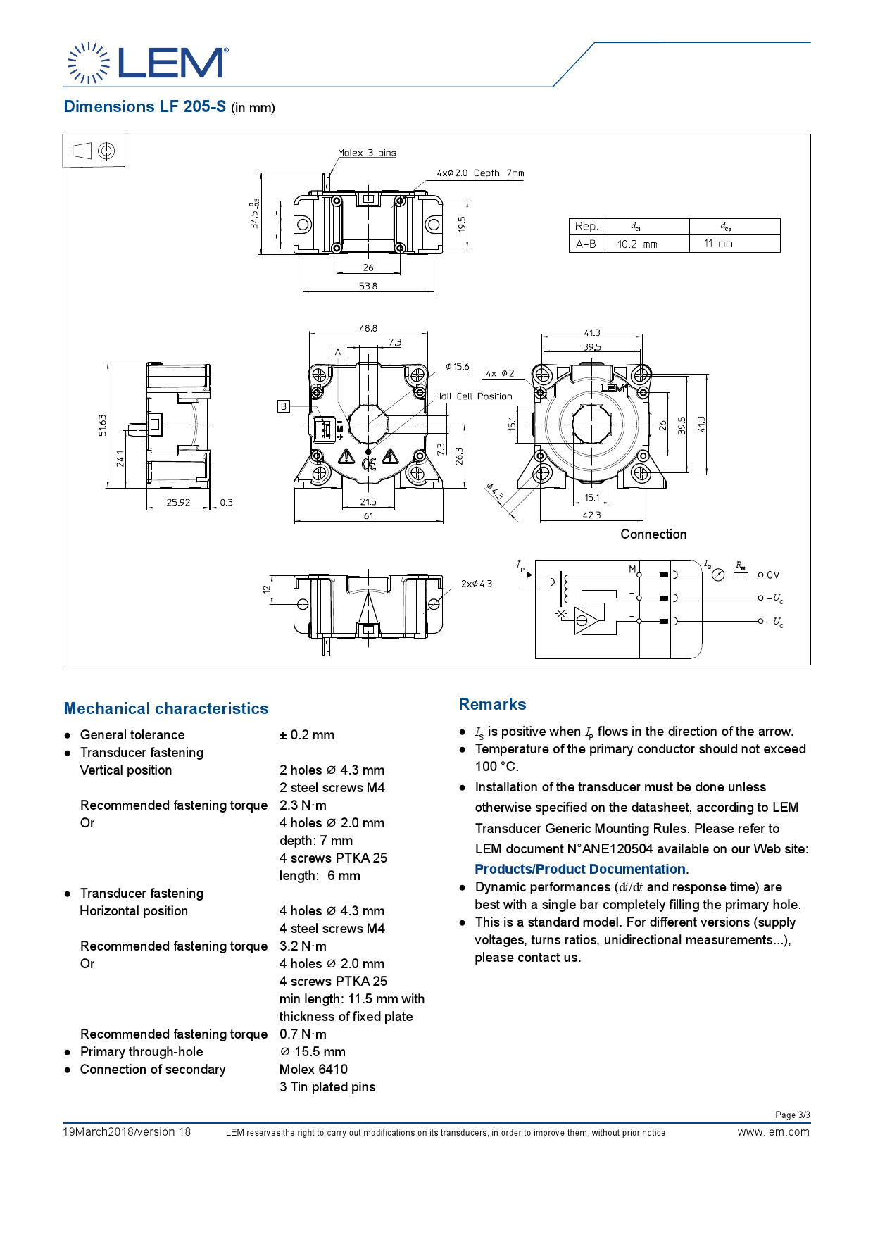 LF205-S_（LEM(莱姆)）LF205-S中文资料_价格_PDF手册-立创电子商城