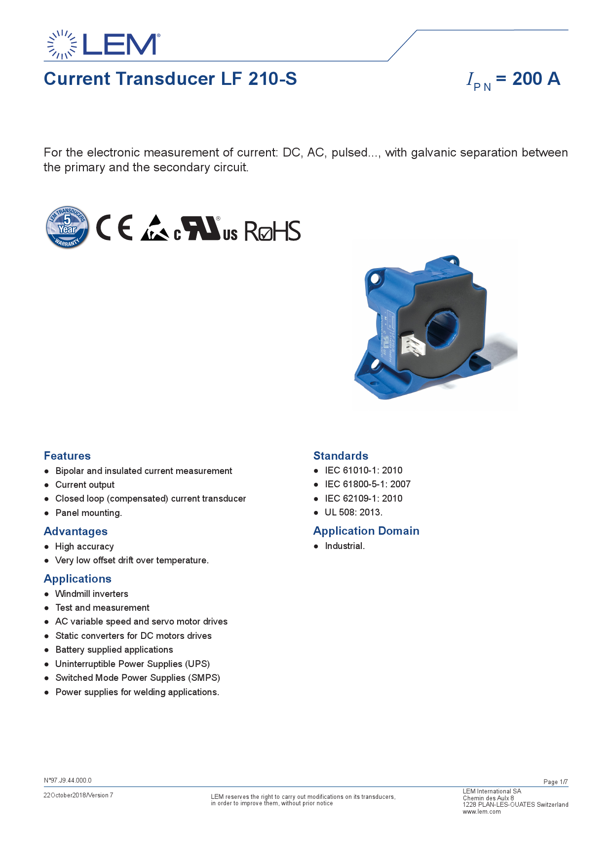 LF210-S_（LEM(莱姆)）LF210-S中文资料_价格_PDF手册-立创电子商城