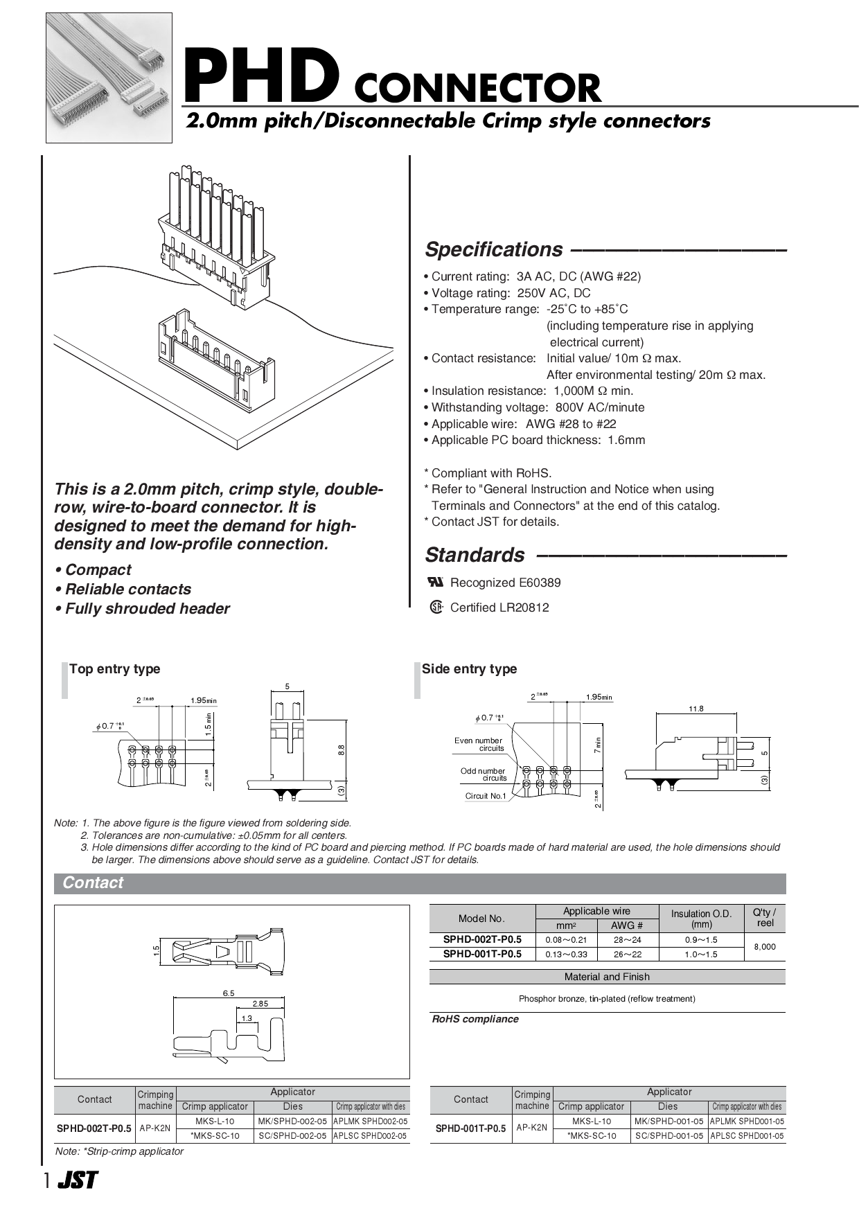 SPHD-001GU-P0.5_（JST）SPHD-001GU-P0.5中文资料_价格_PDF手册-立创电子商城