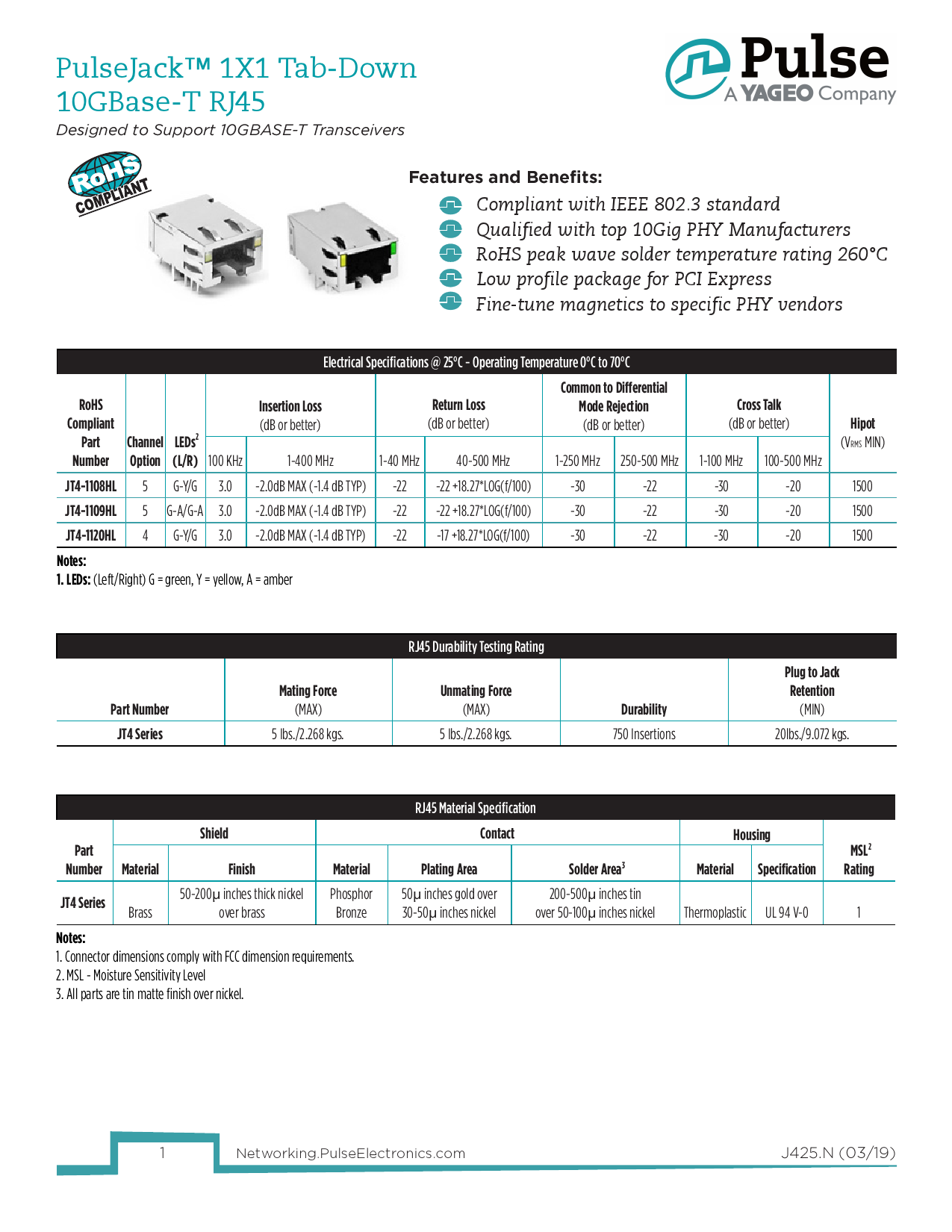 JT4-1108HL_（PULSE）JT4-1108HL中文资料_价格_PDF手册-立创电子商城
