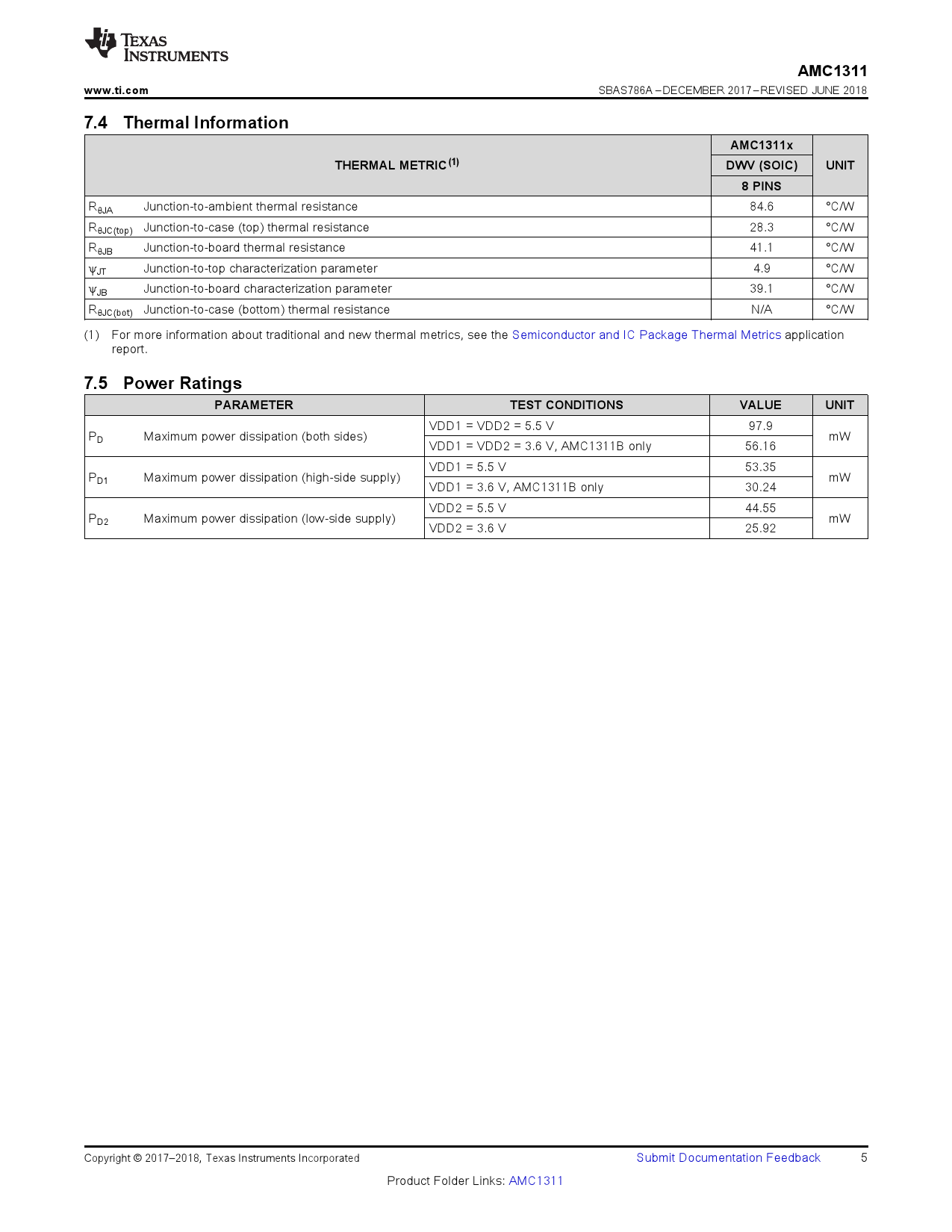 AMC1311DWVR_（TI(德州仪器)）AMC1311DWVR中文资料_价格_PDF手册-立创电子商城
