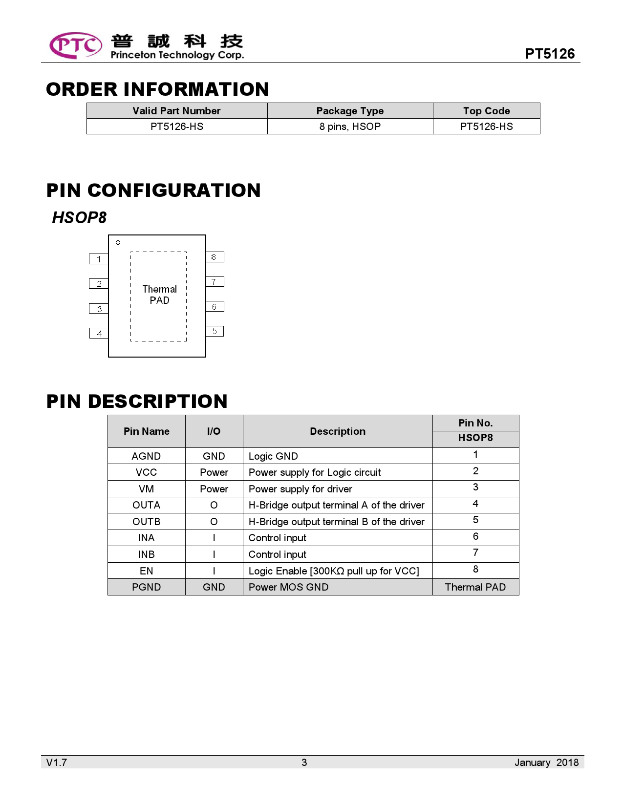 PT5126-HS-TP(Green)_（PTC(普诚)）PT5126-HS-TP(Green)中文资料_价格_PDF手册-立创电子商城