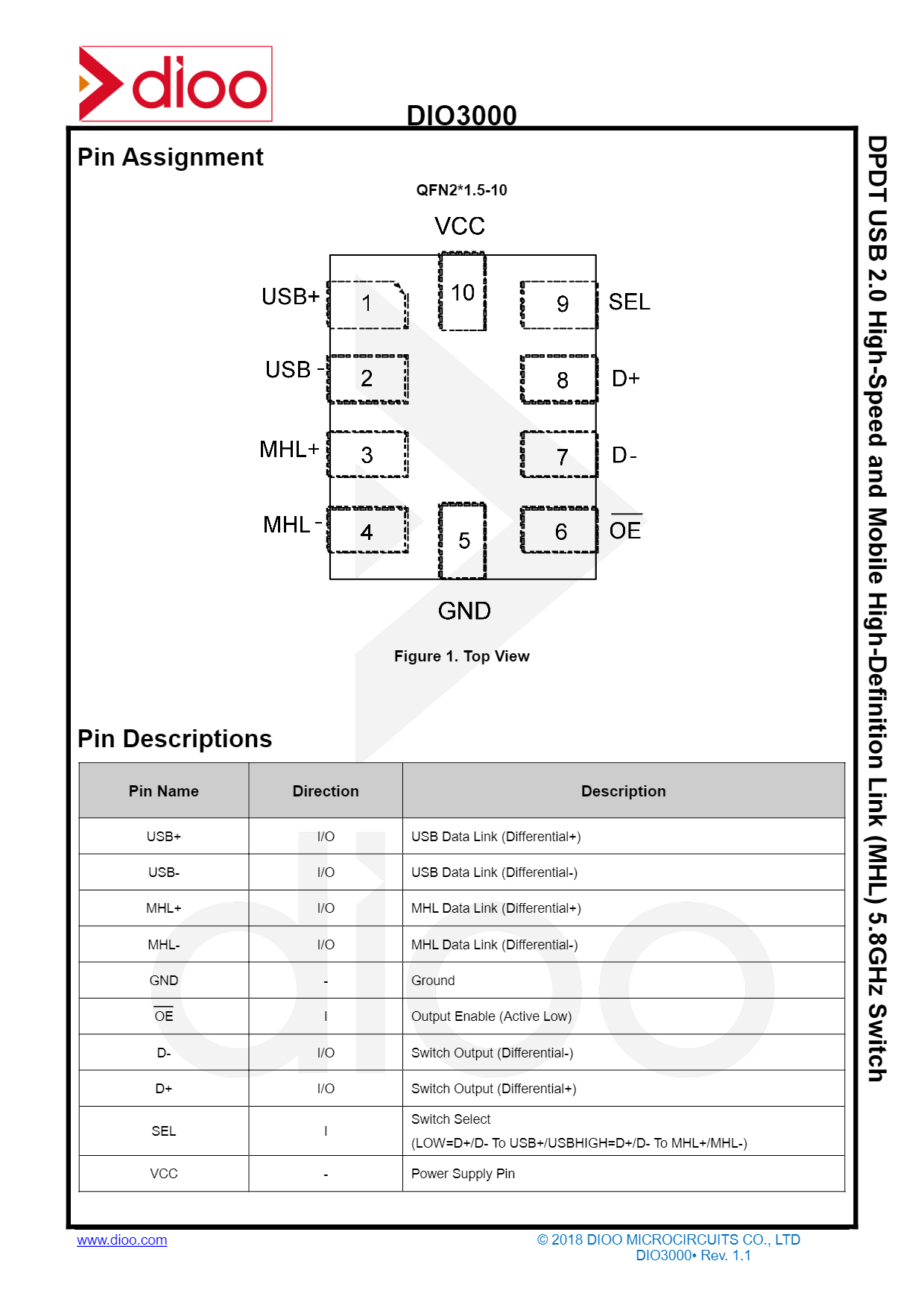 DIO3000QN10_（DIOO(帝奥微)）DIO3000QN10中文资料_价格_PDF手册-立创电子商城
