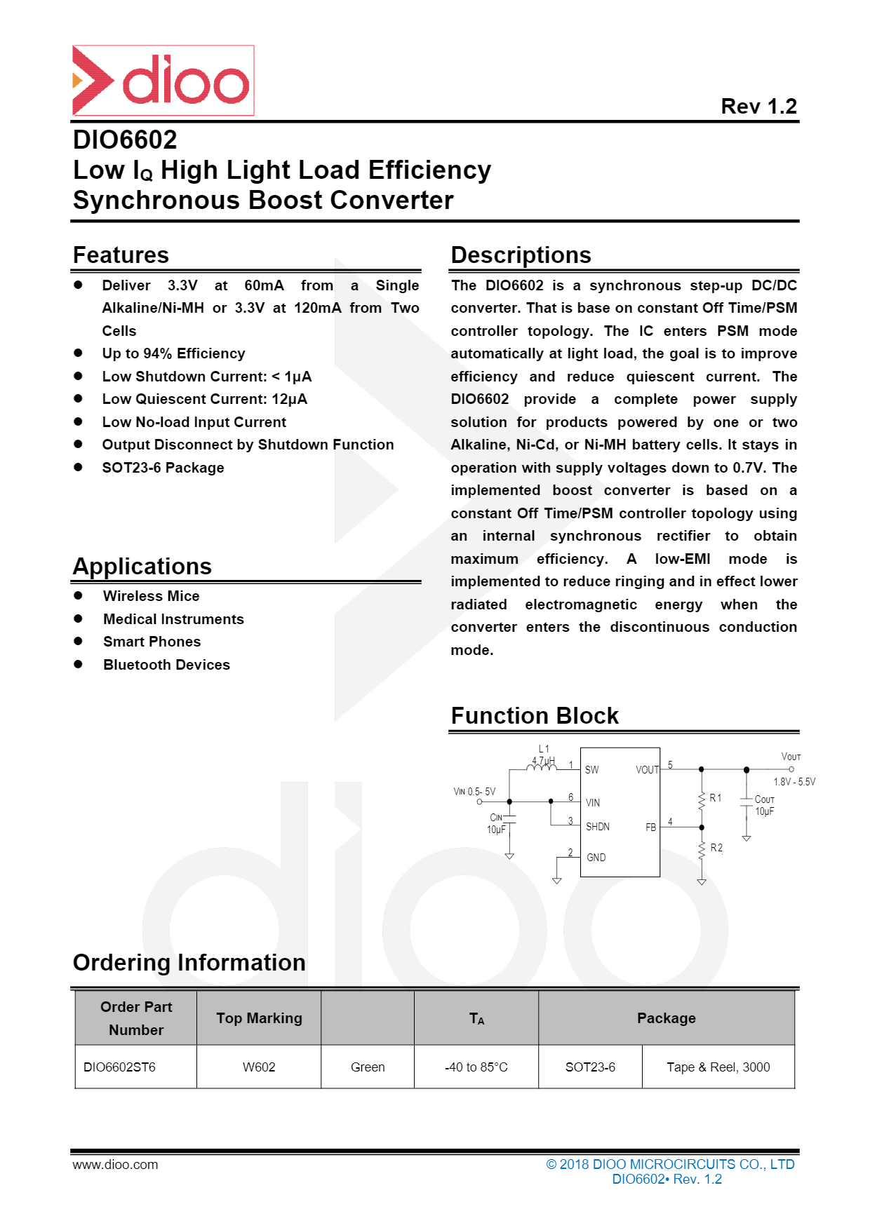 DIO6602ST6_（DIOO(帝奥微)）DIO6602ST6中文资料_价格_PDF手册-立创电子商城