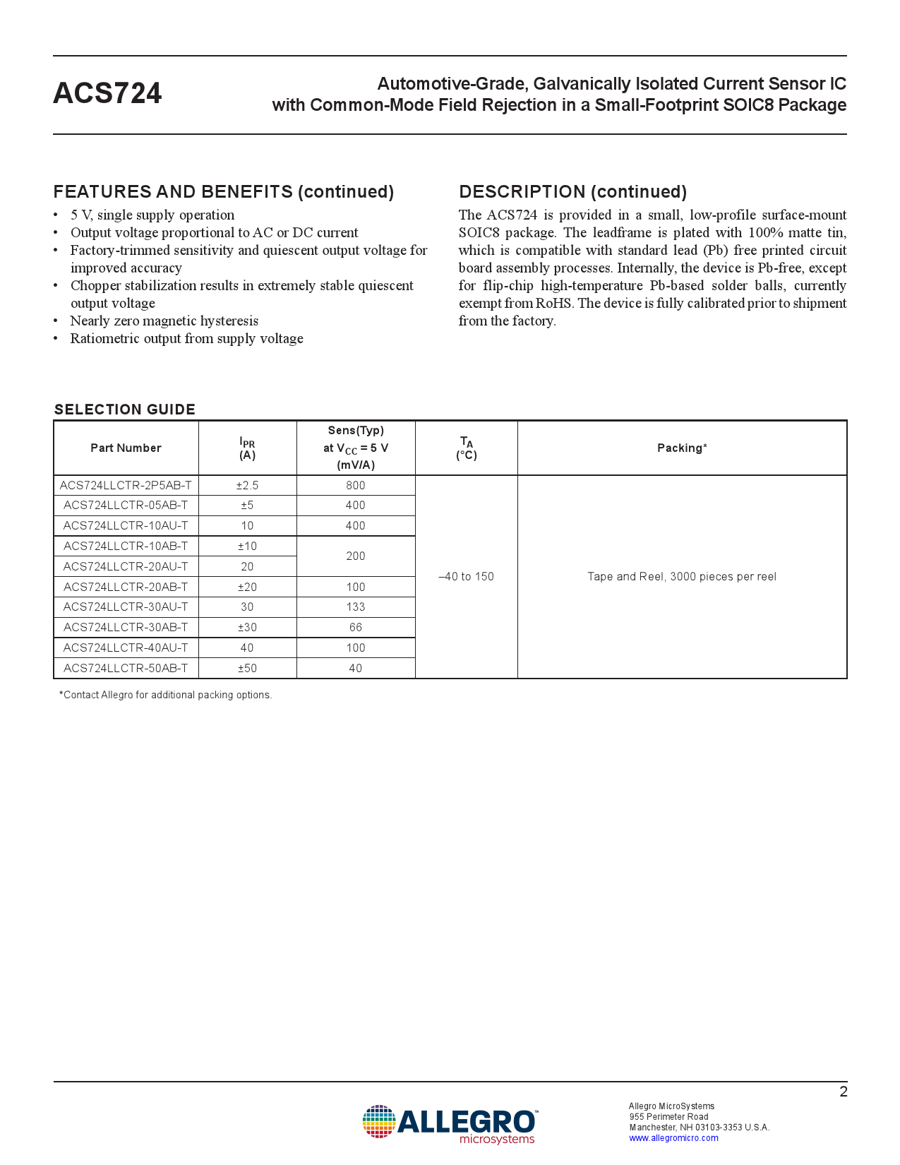 ACS724LLCTR-20AU-T_（ALLEGRO(美国埃戈罗)）ACS724LLCTR-20AU-T中文资料_价格_PDF手册-立创电子商城