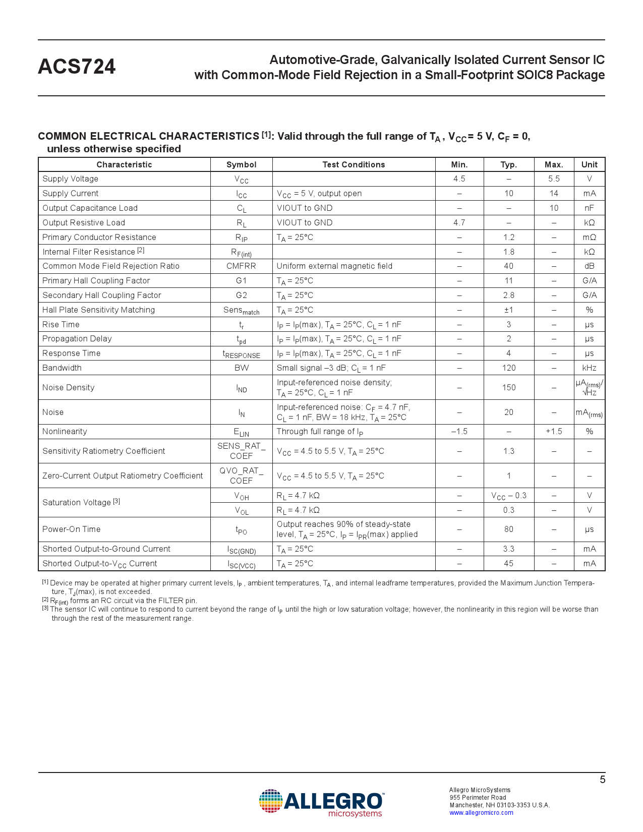 ACS724LLCTR-20AU-T_（ALLEGRO(美国埃戈罗)）ACS724LLCTR-20AU-T中文资料_价格_PDF手册-立创电子商城
