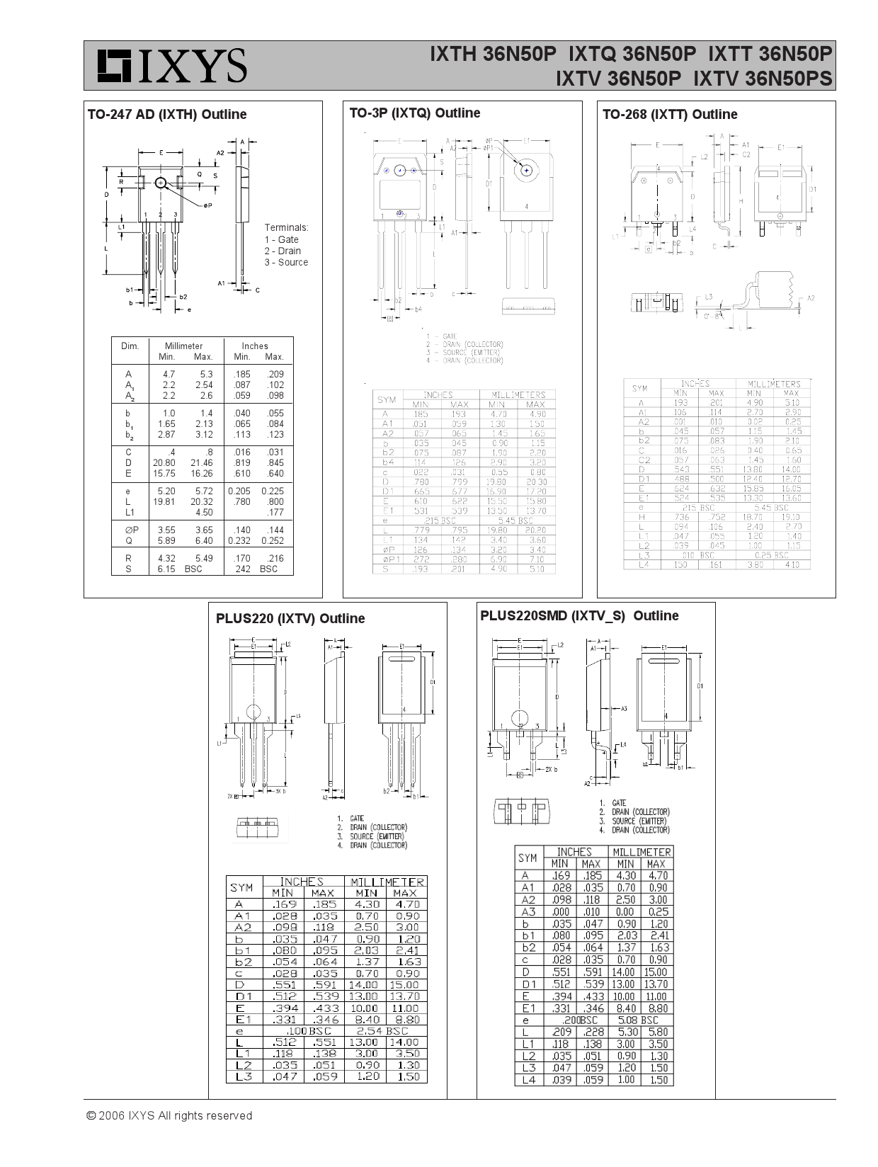 IXTQ36N50P_（IXYS）IXTQ36N50P中文资料_价格_PDF手册-立创电子商城