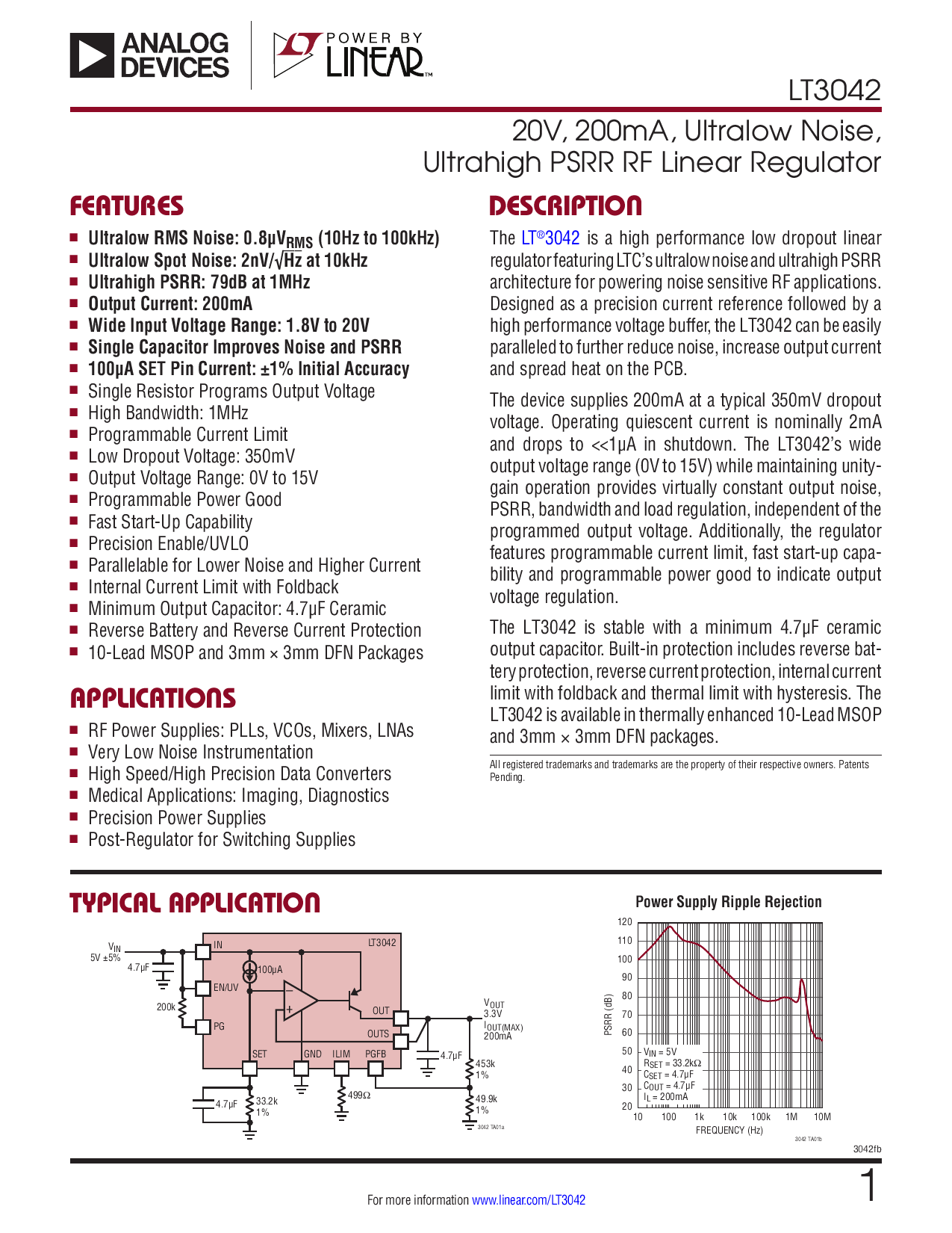 LT3042IDD#PBF_（ADI(亚德诺)/LINEAR）LT3042IDD#PBF中文资料_价格_PDF手册-立创电子商城