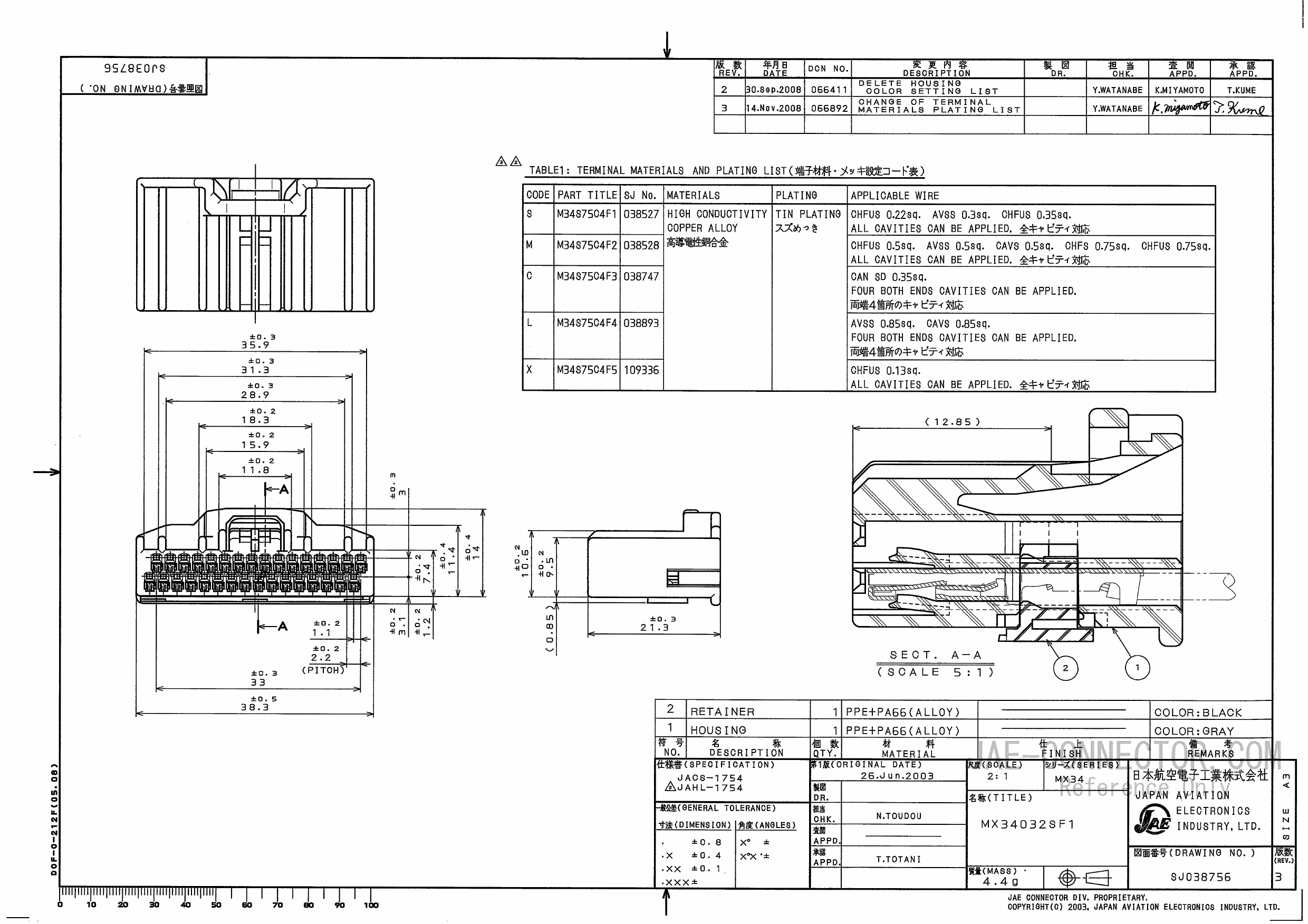 MX34032SF1_（JAE(日本航空电子)）MX34032SF1中文资料_价格_PDF手册-立创电子商城