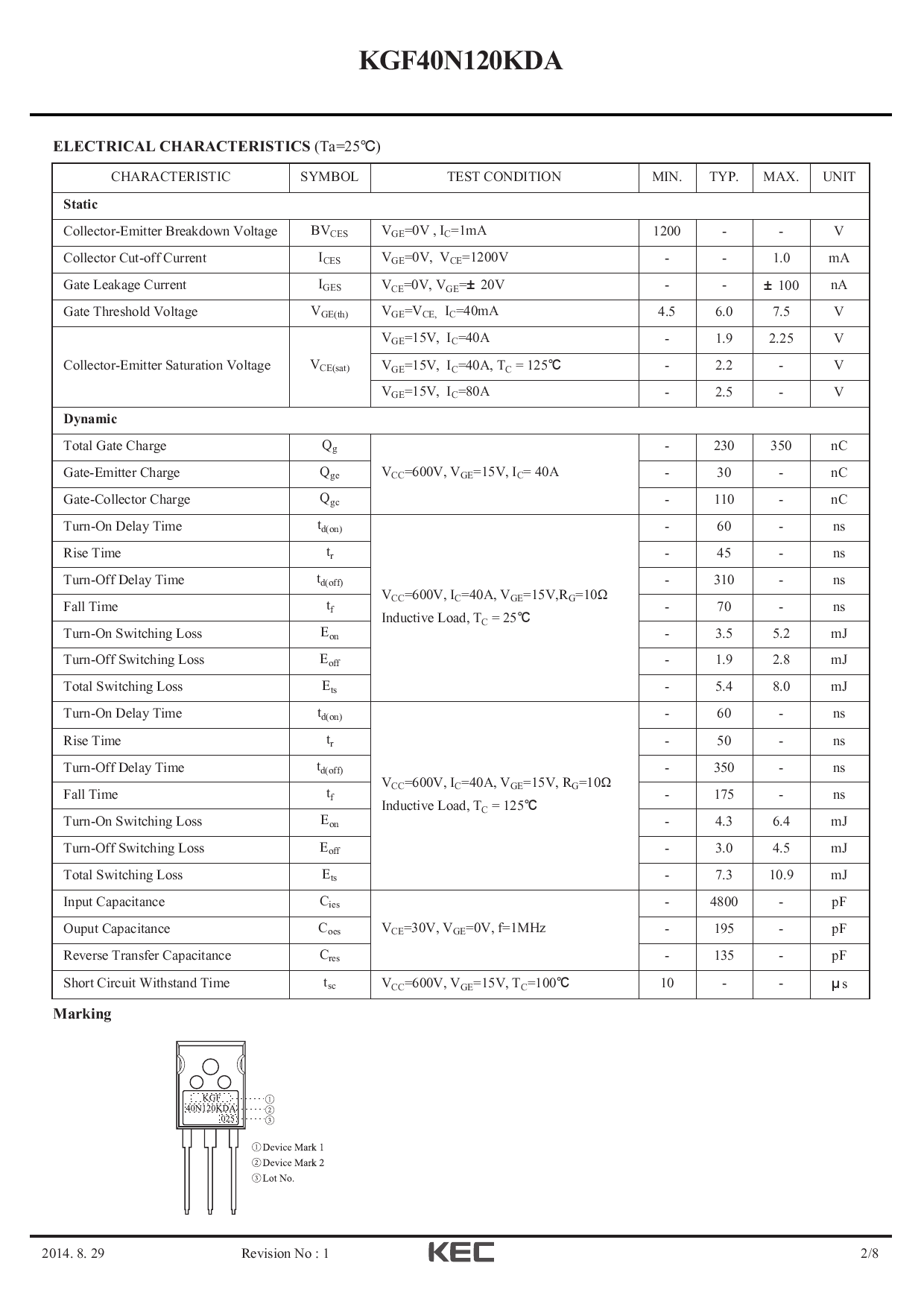KGF40N120KDA-U/P_（KEC）KGF40N120KDA-U/P中文资料_价格_PDF手册-立创电子商城