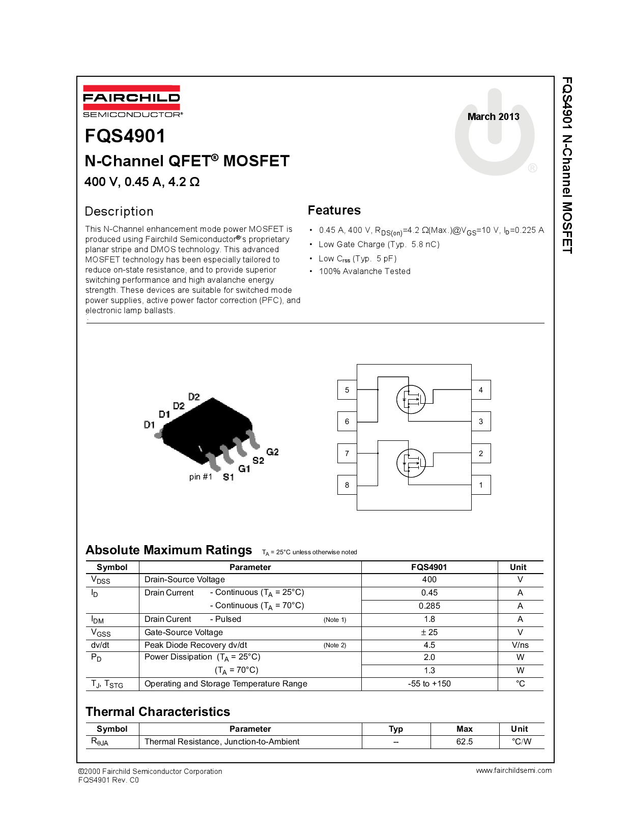 FQS4901TF_（onsemi(安森美)）FQS4901TF中文资料_价格_PDF手册-立创电子商城