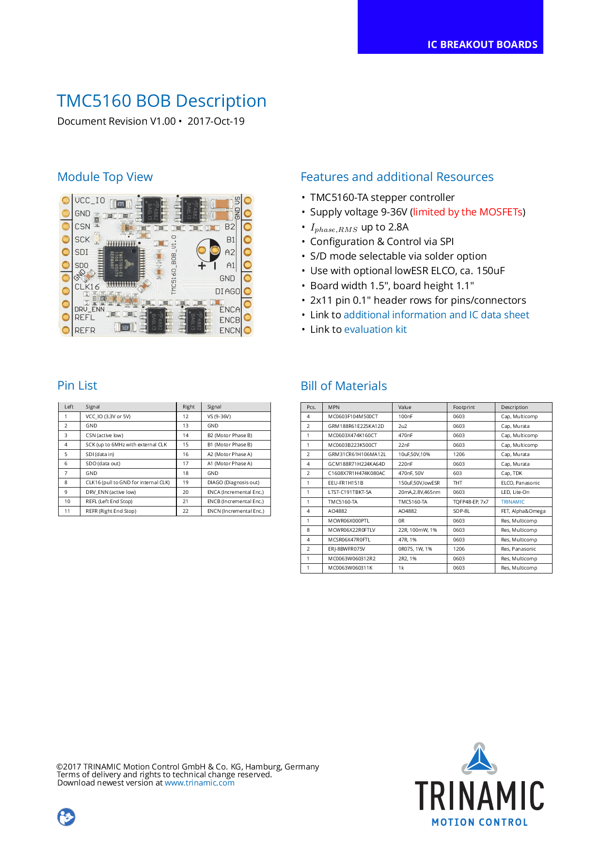 TMC5160-BOB_（TRINAMIC）TMC5160-BOB中文资料_价格_PDF手册-立创电子商城