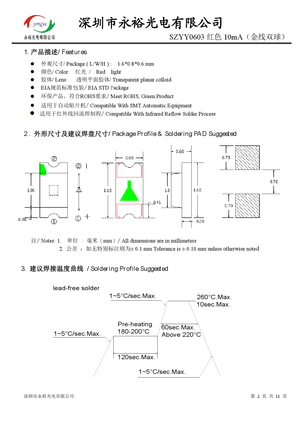 SZYY0603R_（yongyu(永裕光电)）SZYY0603R中文资料_价格_PDF手册-立创电子商城