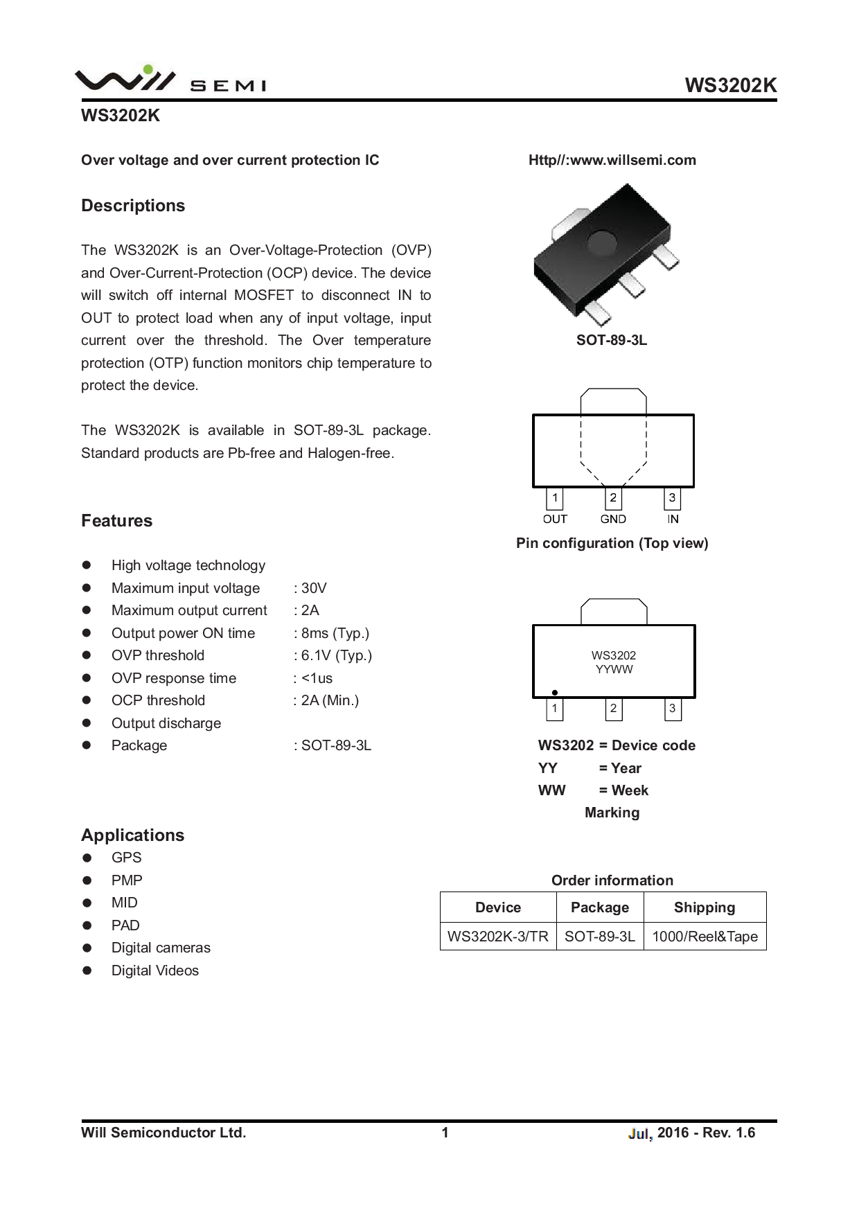 WS3202K-3/TR_（WILLSEMI(韦尔)）WS3202K-3/TR中文资料_价格_PDF手册-立创电子商城