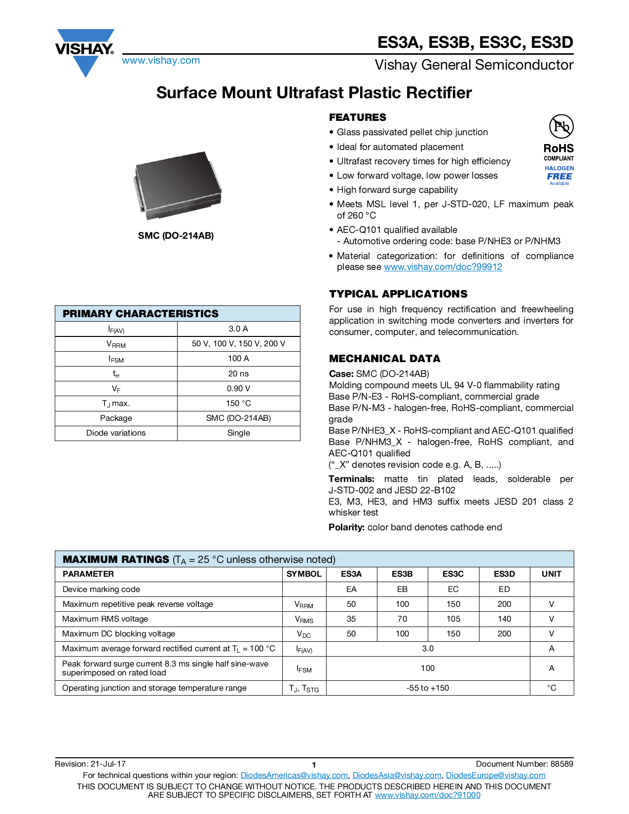 ES3B-E3/57T_（VISHAY(威世)）ES3B-E3/57T中文资料_价格_PDF手册-立创电子商城