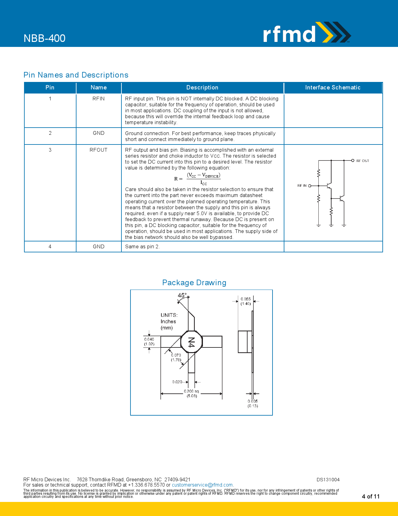 NBB-400-T1_（Qorvo）NBB-400-T1中文资料_价格_PDF手册-立创电子商城