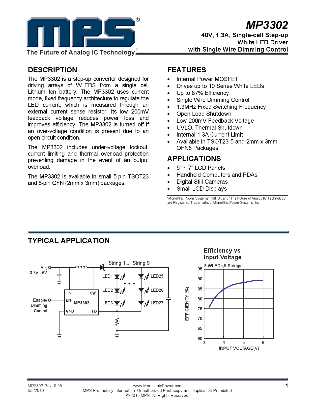 MPSLED驱动MP3302DJ-LF-Z采购_价格_数据手册 -立创商城