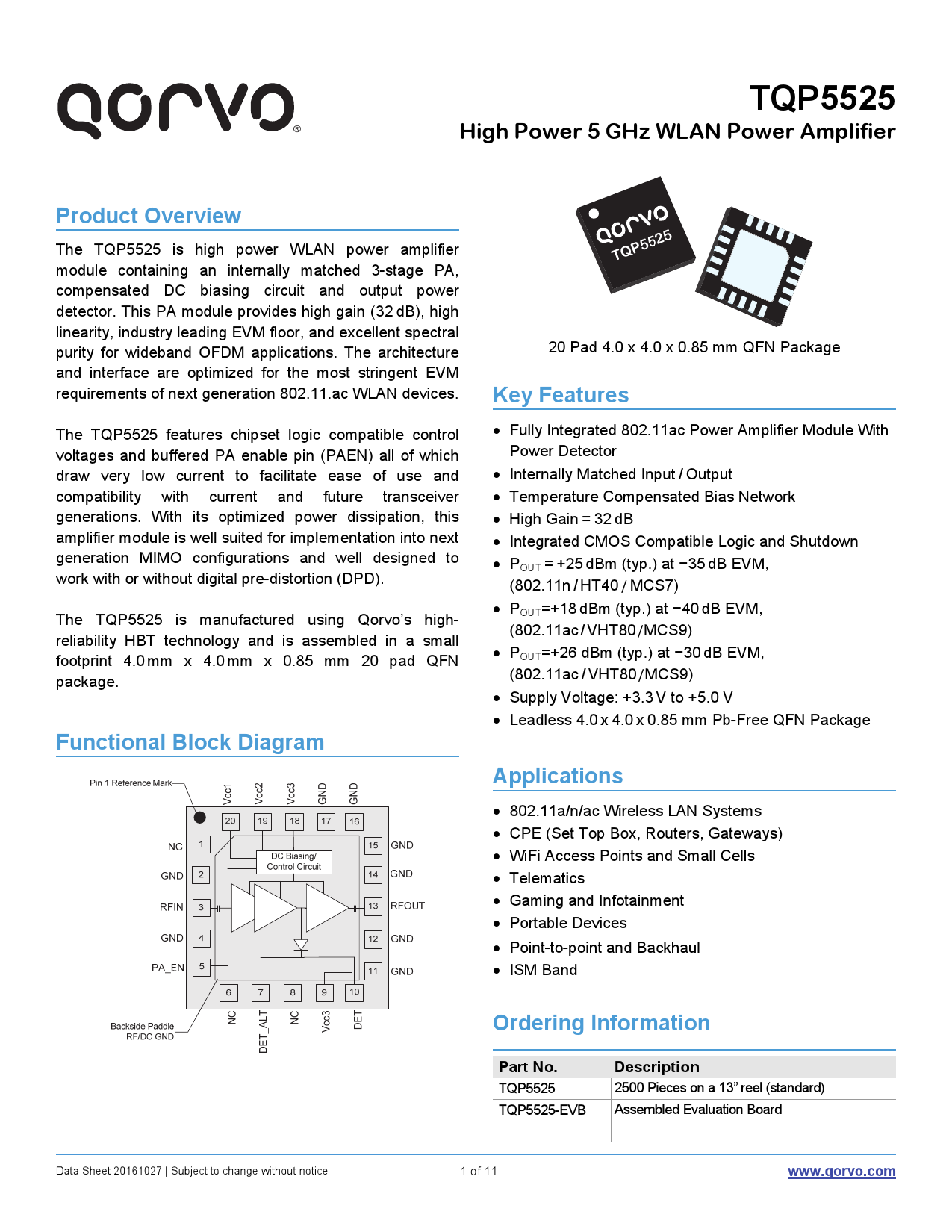 TQP5525_（Qorvo）TQP5525中文资料_价格_PDF手册-立创电子商城