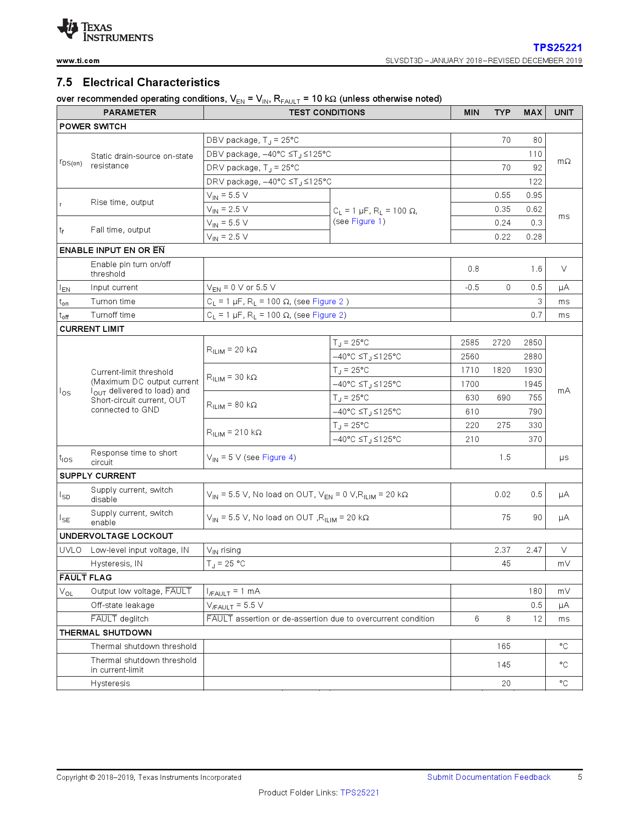 TPS25221DBVR_（TI(德州仪器)）TPS25221DBVR中文资料_价格_PDF手册-立创电子商城