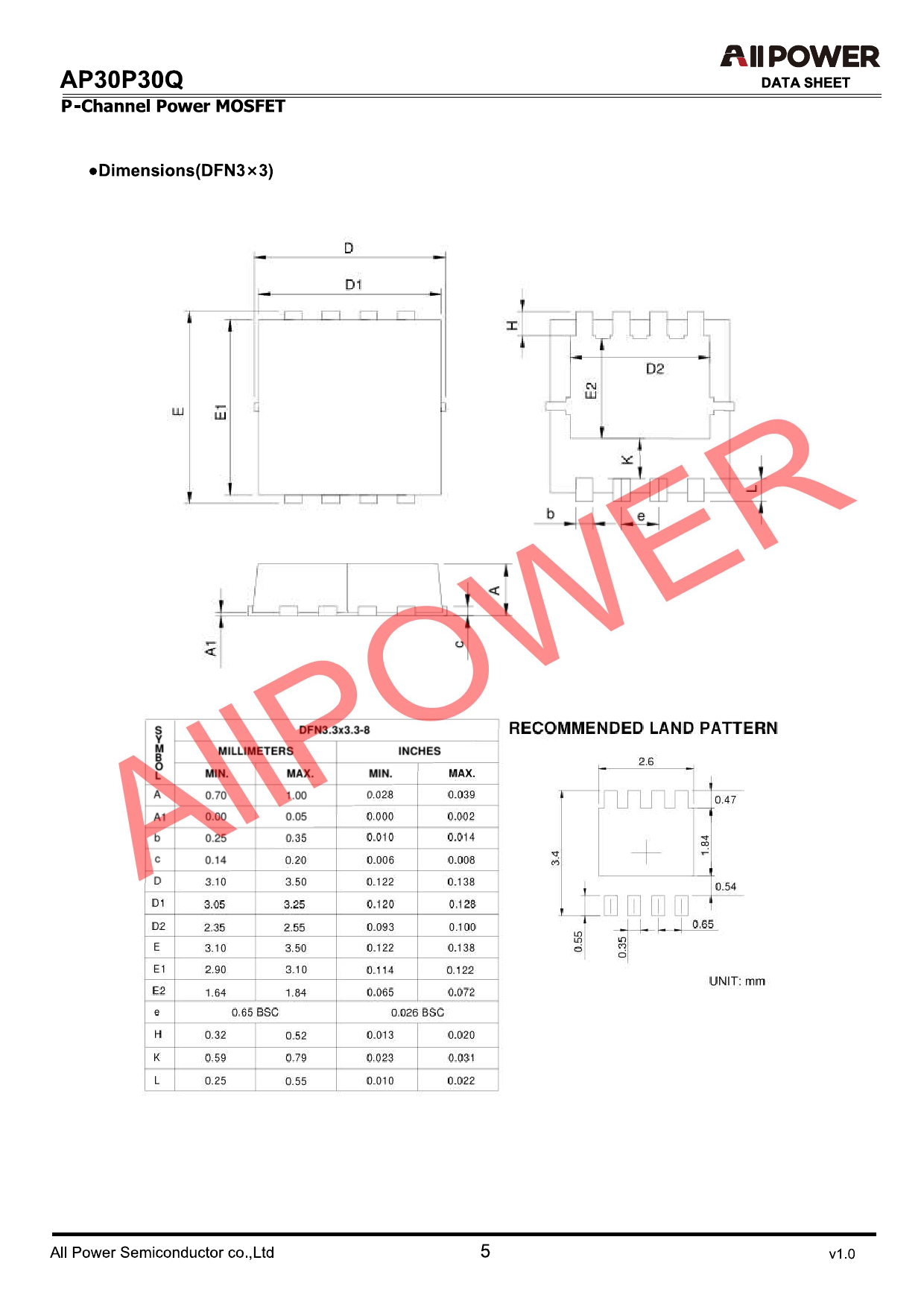 AP30P30Q_（ALLPOWER(铨力)）AP30P30Q中文资料_价格_PDF手册-立创电子商城