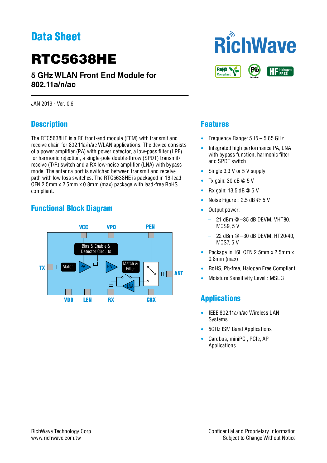RTC5638HE_（RichWave）RTC5638HE中文资料_价格_PDF手册-立创电子商城