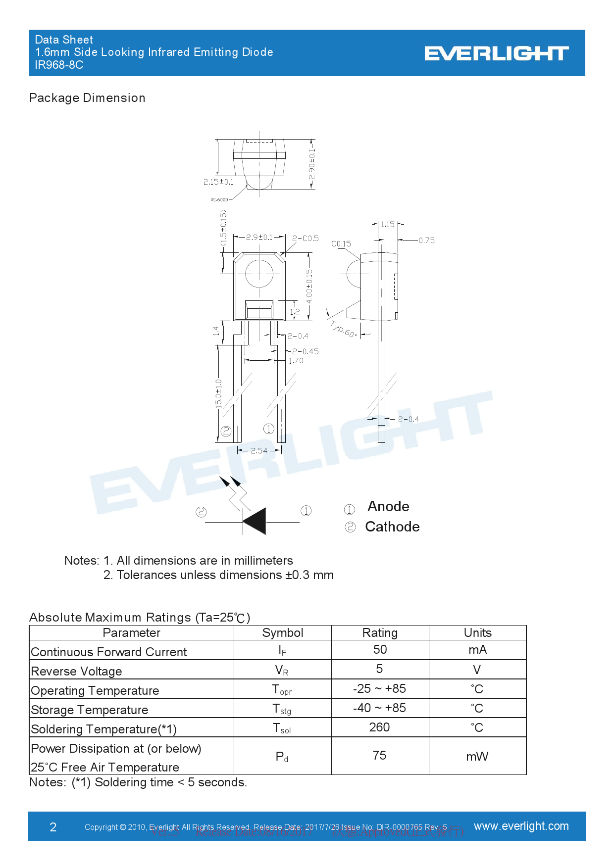IR968-8C_（EVERLIGHT(台湾亿光)）IR968-8C中文资料_价格_PDF手册-立创电子商城