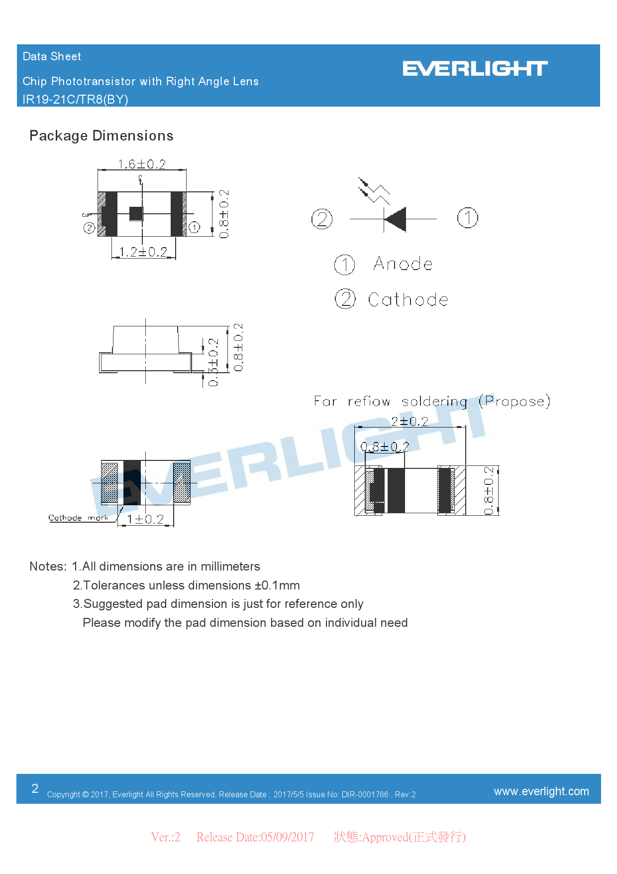 IR19-21C/TR8(BY)_（EVERLIGHT(亿光)）IR19-21C/TR8(BY)中文资料_价格_PDF手册-立创电子商城