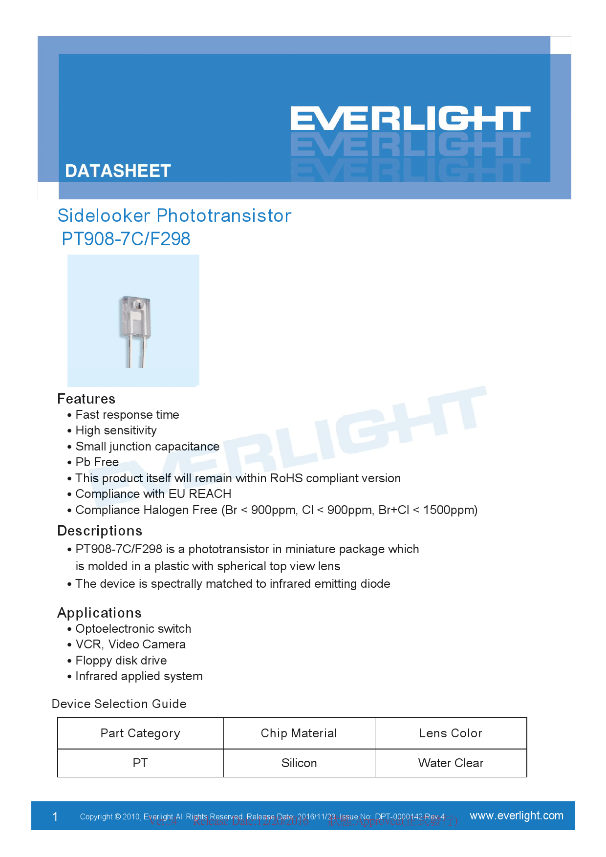 PT908-7C/F298(BIN3)_（EVERLIGHT(台湾亿光)）PT908-7C/F298(BIN3)中文资料_价格_PDF手册-立 ...