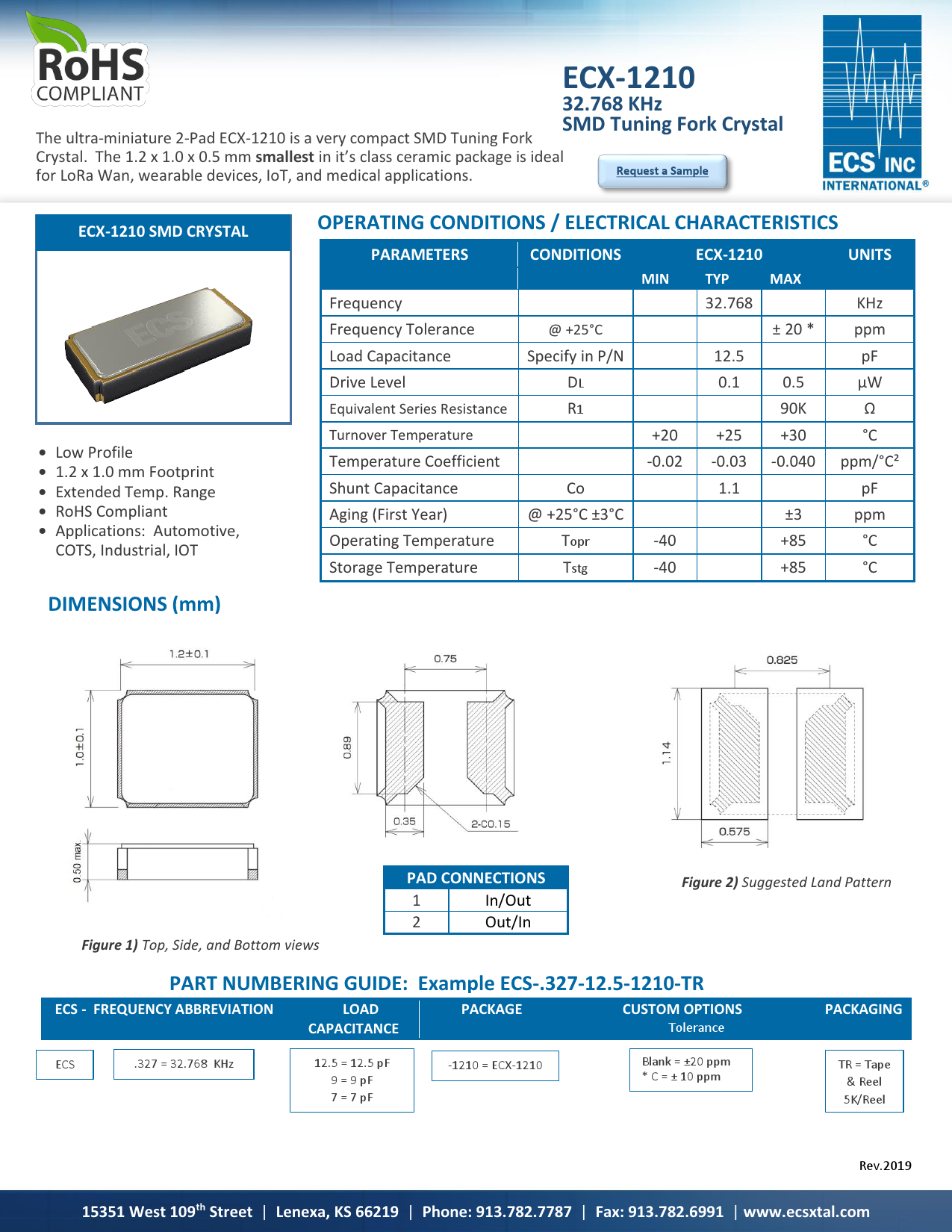 ECS-.327-12.5-1210-TR_（ECS）ECS-.327-12.5-1210-TR中文资料_价格_PDF手册-立创电子商城