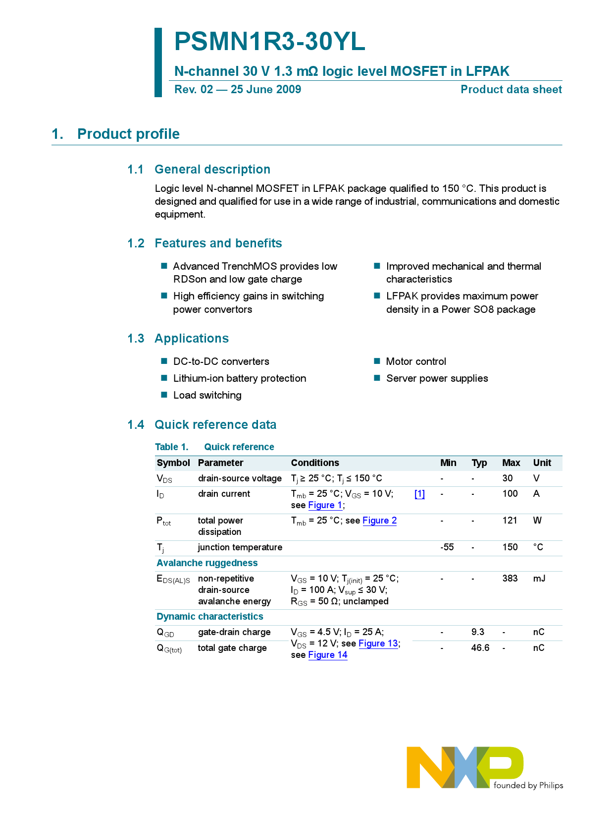 PSMN1R3-30YL,115_（Nexperia(安世)）PSMN1R3-30YL,115中文资料_价格_PDF手册-立创电子商城