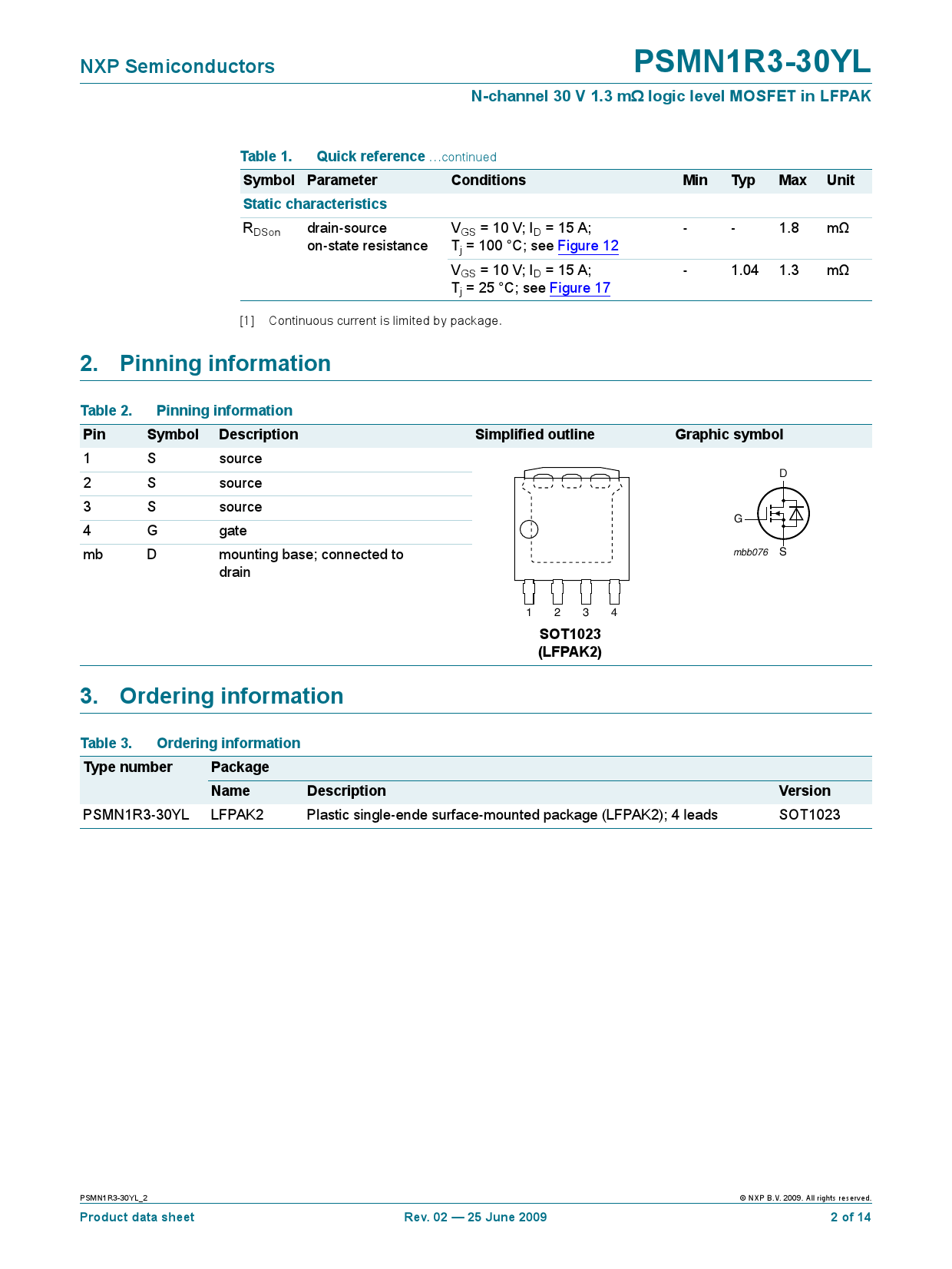 PSMN1R3-30YL,115_（Nexperia(安世)）PSMN1R3-30YL,115中文资料_价格_PDF手册-立创电子商城