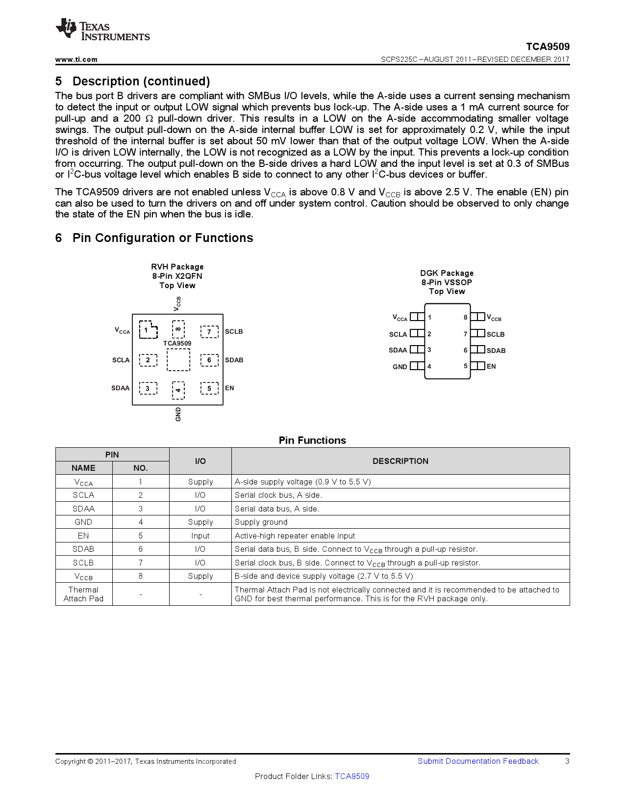 TCA9509DGKR_（TI(德州仪器)）TCA9509DGKR中文资料_价格_PDF手册-立创电子商城