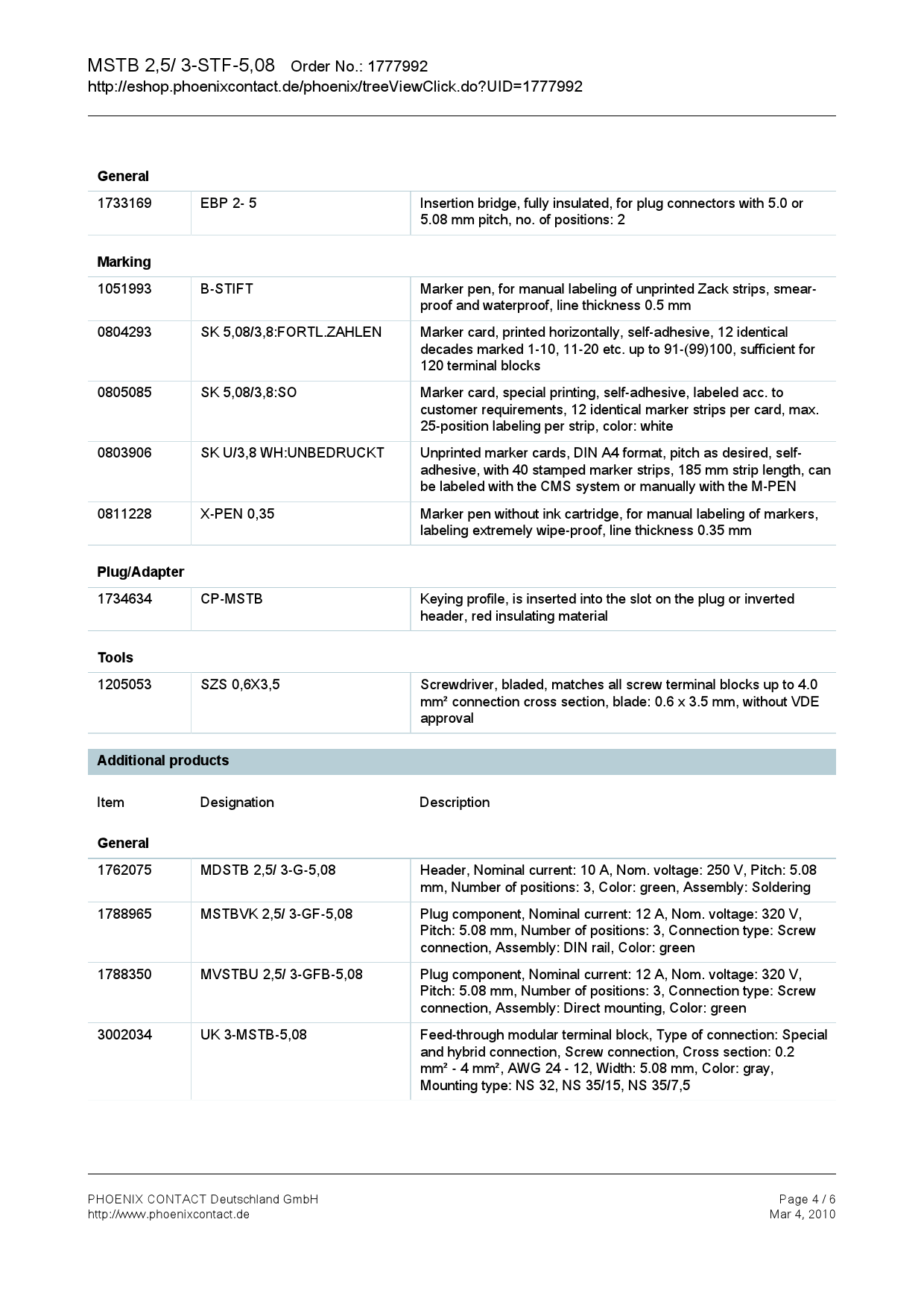 1777992_（Phoenix Contact(菲尼克斯)）1777992中文资料_价格_PDF手册-立创电子商城