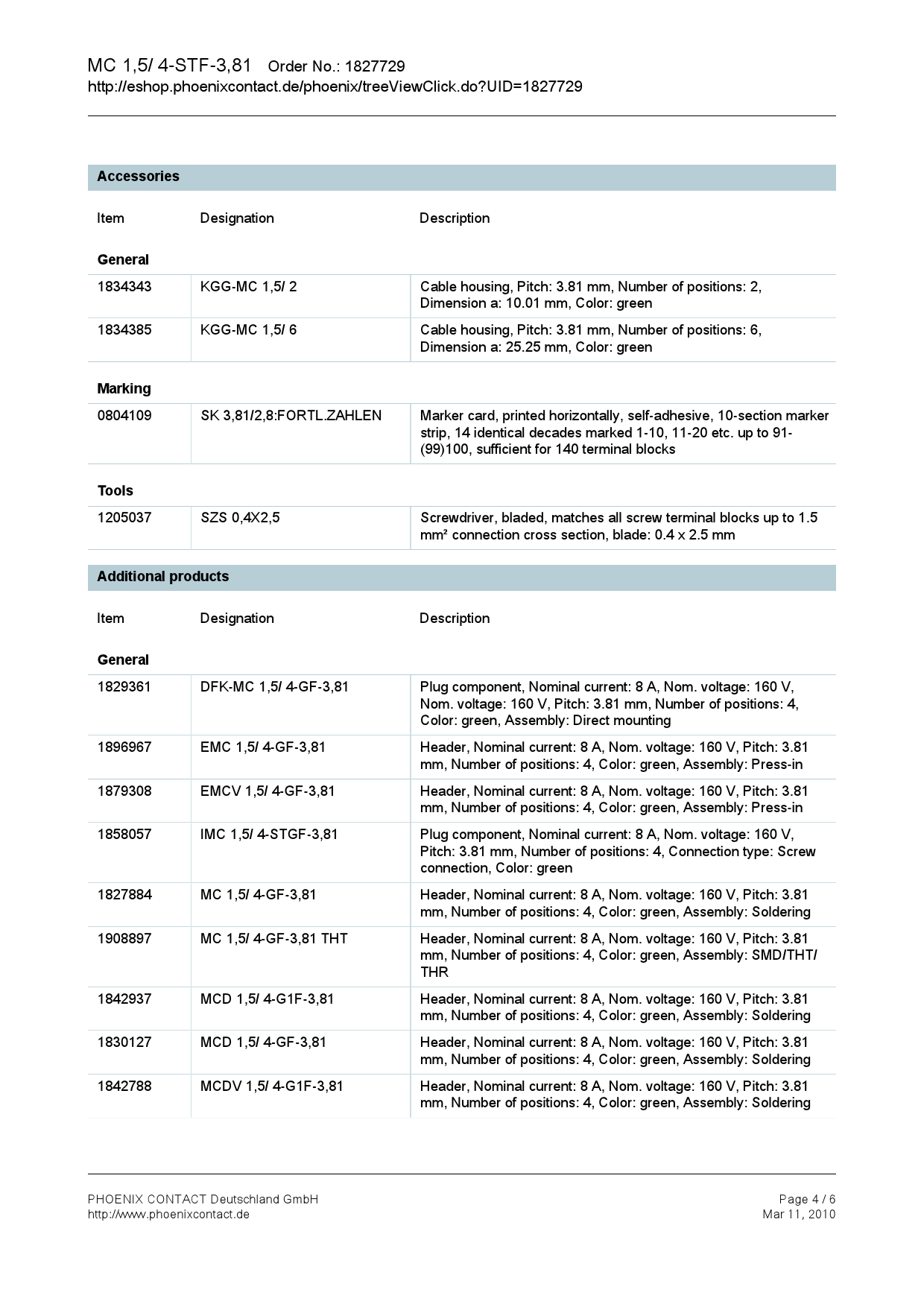 1827729_（Phoenix Contact(菲尼克斯)）1827729中文资料_价格_PDF手册-立创电子商城