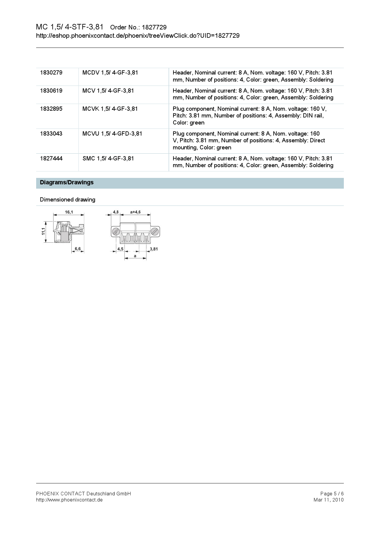 1827729_（Phoenix Contact(菲尼克斯)）1827729中文资料_价格_PDF手册-立创电子商城