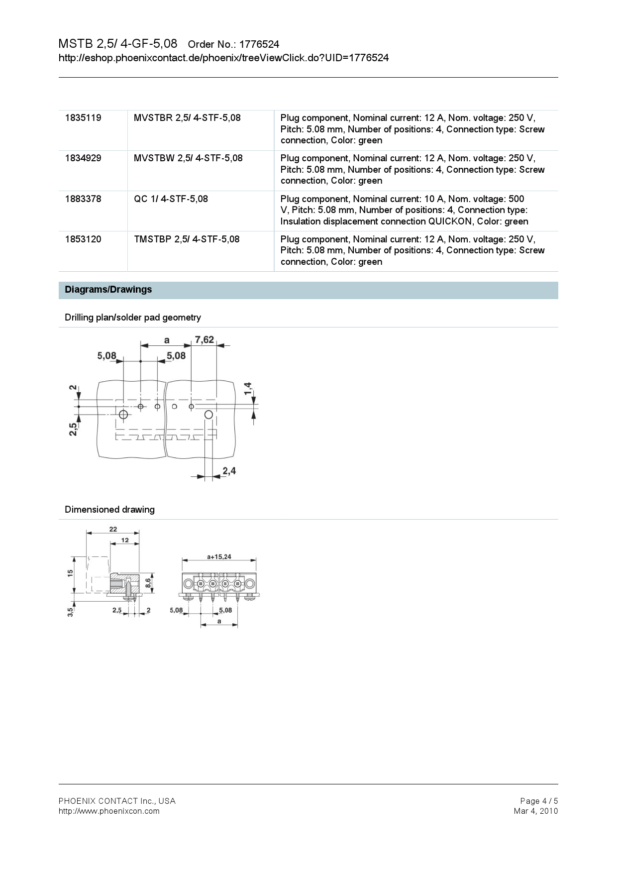 1776524_（Phoenix Contact(菲尼克斯)）1776524中文资料_价格_PDF手册-立创电子商城
