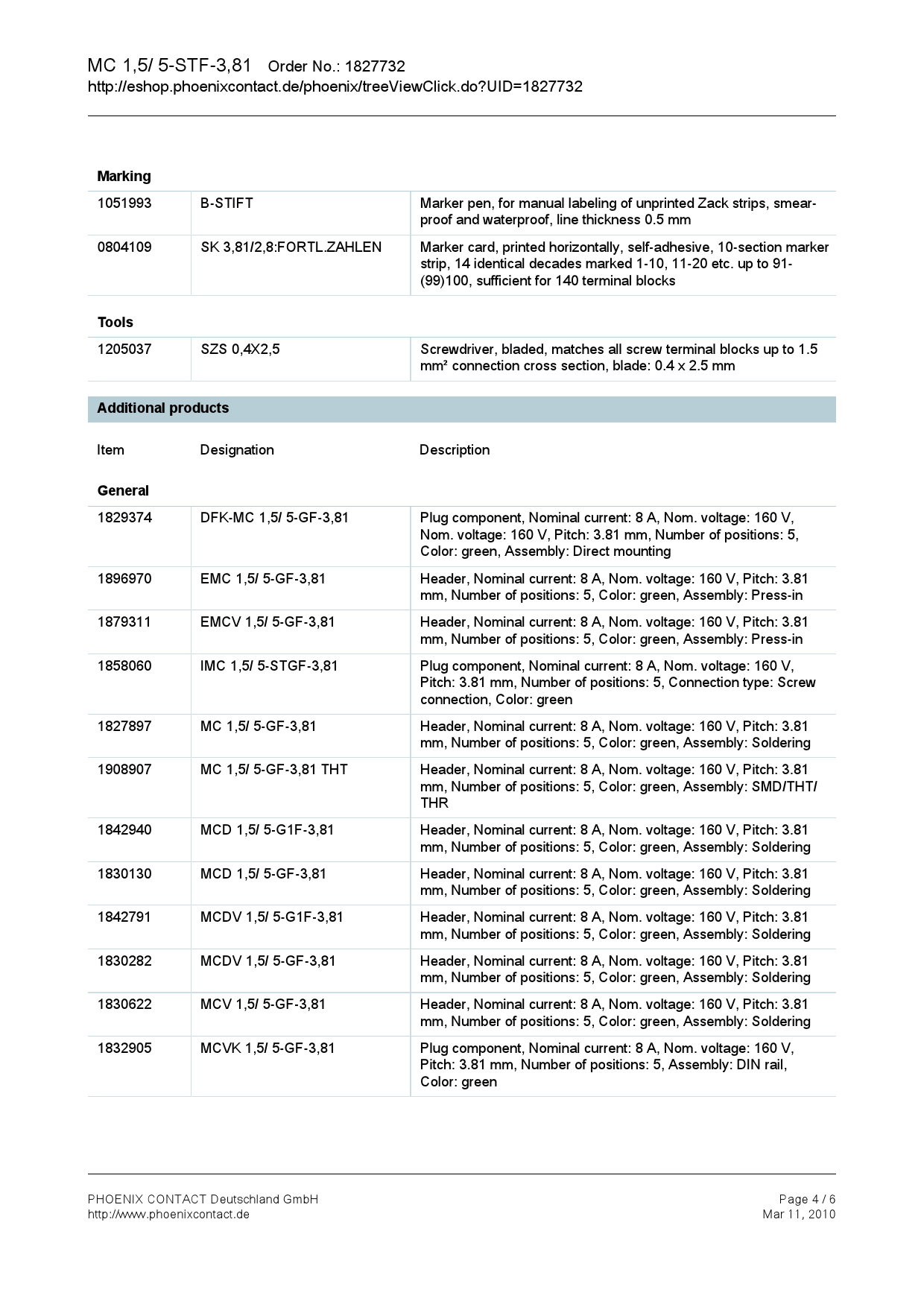 1827732_（Phoenix Contact(菲尼克斯)）1827732中文资料_价格_PDF手册-立创电子商城