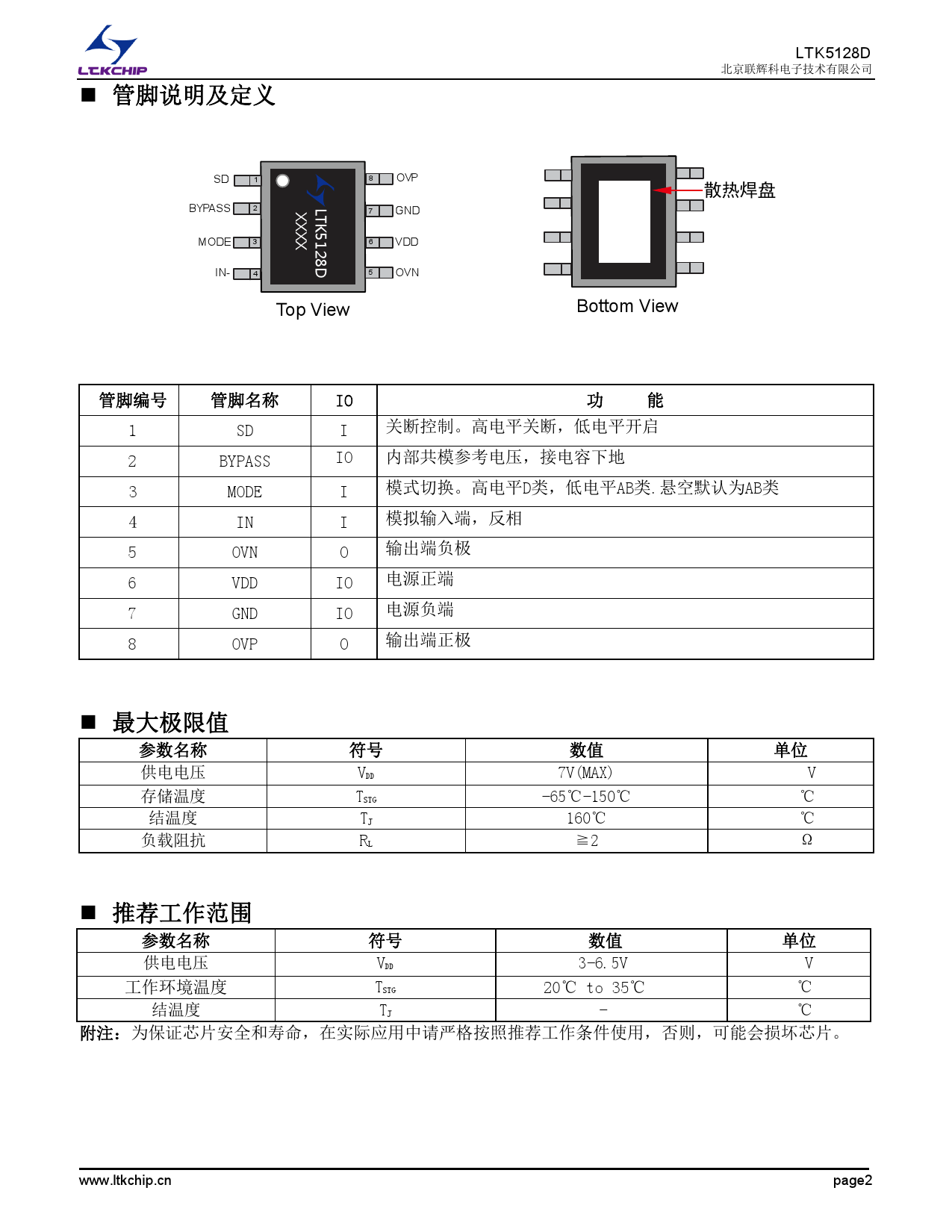 LTK5128D_（LTKCHIP(联辉科)）LTK5128D中文资料_价格_PDF手册-立创电子商城