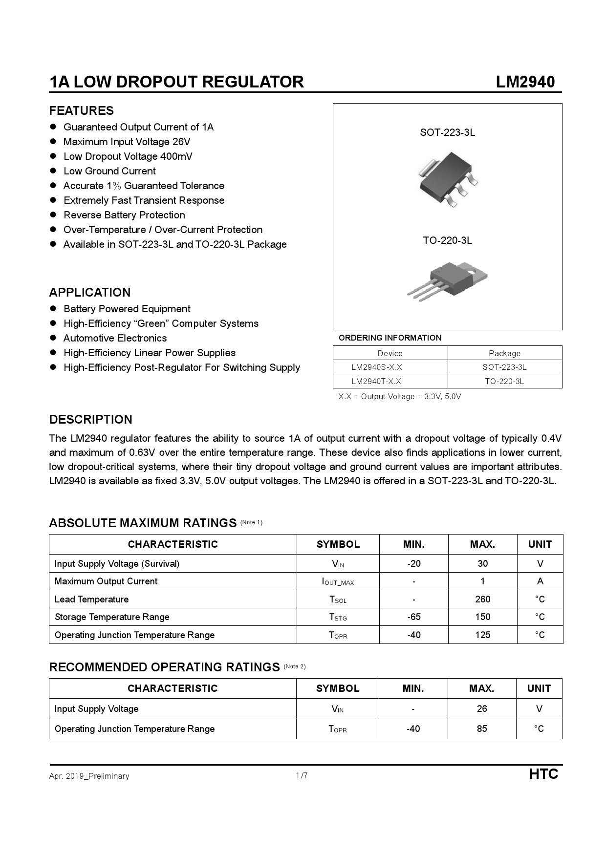 LM2940S-5.0_（HTC）LM2940S-5.0中文资料_价格_PDF手册-立创电子商城