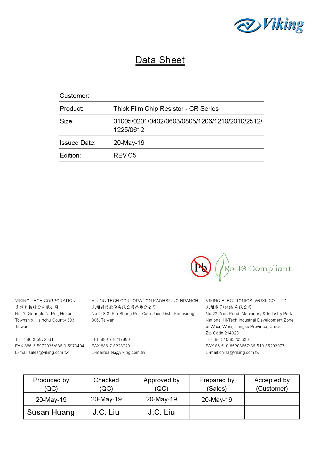 CR-03FL7----1K_（Viking(光颉)）CR-03FL7----1K中文资料_价格_PDF手册-立创电子商城