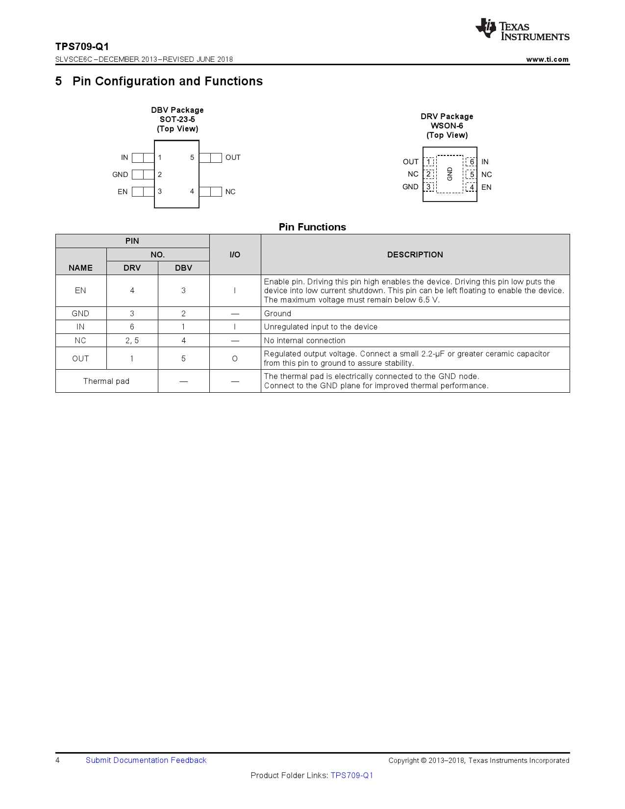 TPS70950QDBVRQ1_（TI(德州仪器)）TPS70950QDBVRQ1中文资料_价格_PDF手册-立创电子商城