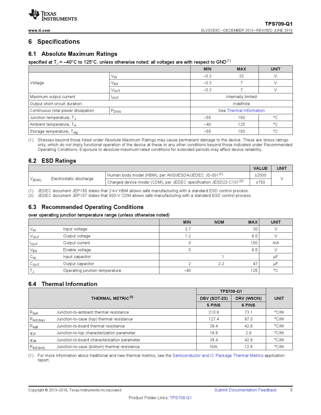 TPS70950QDBVRQ1_（TI(德州仪器)）TPS70950QDBVRQ1中文资料_价格_PDF手册-立创电子商城