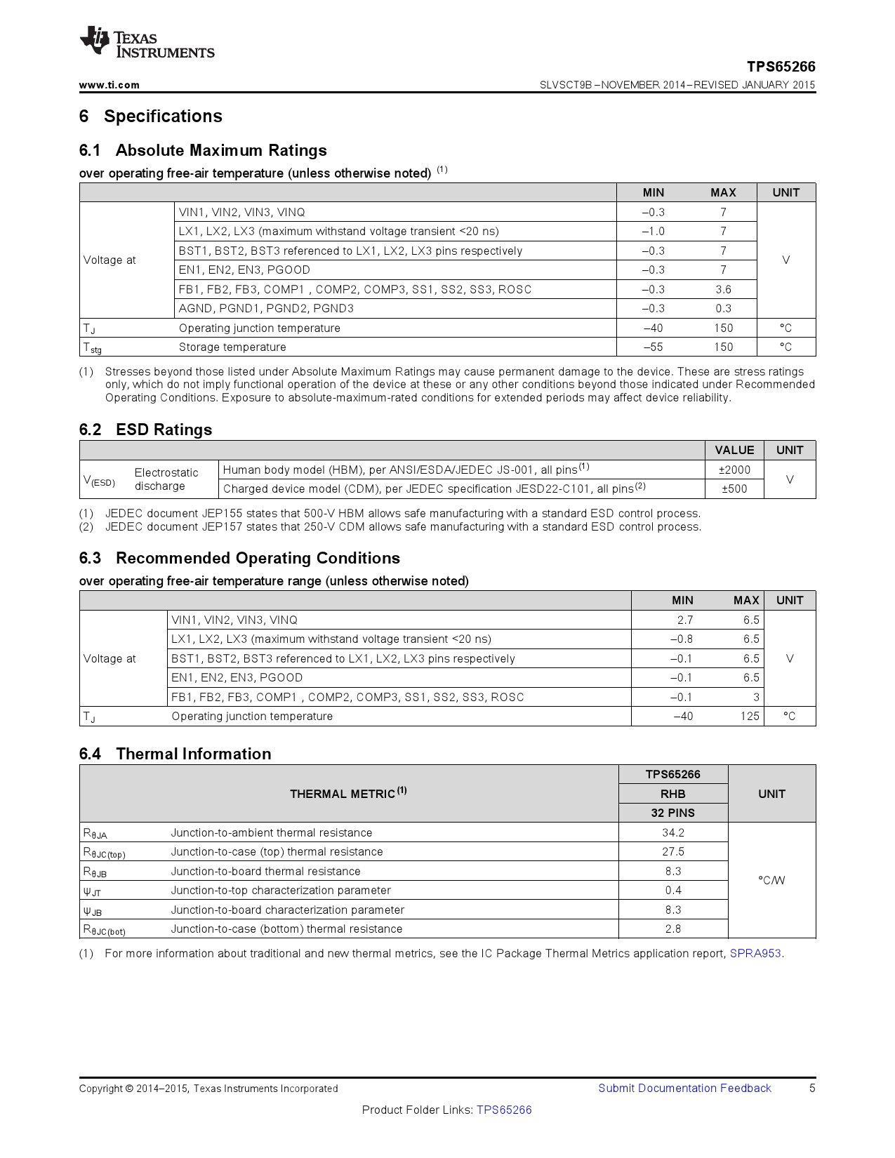 TPS65266RHBR_（TI(德州仪器)）TPS65266RHBR中文资料_价格_PDF手册-立创电子商城