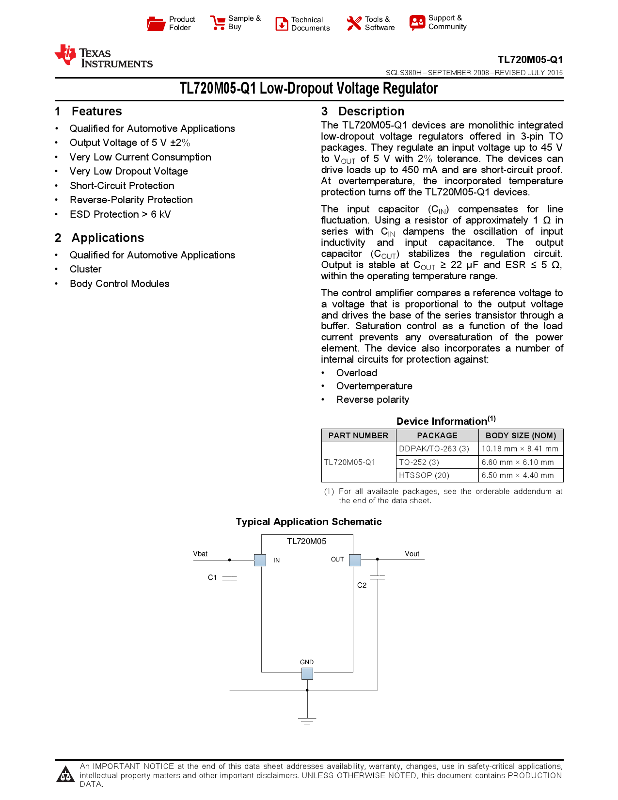 TL720M05QKVURQ1_（TI(德州仪器)）TL720M05QKVURQ1中文资料_价格_PDF手册-立创电子商城