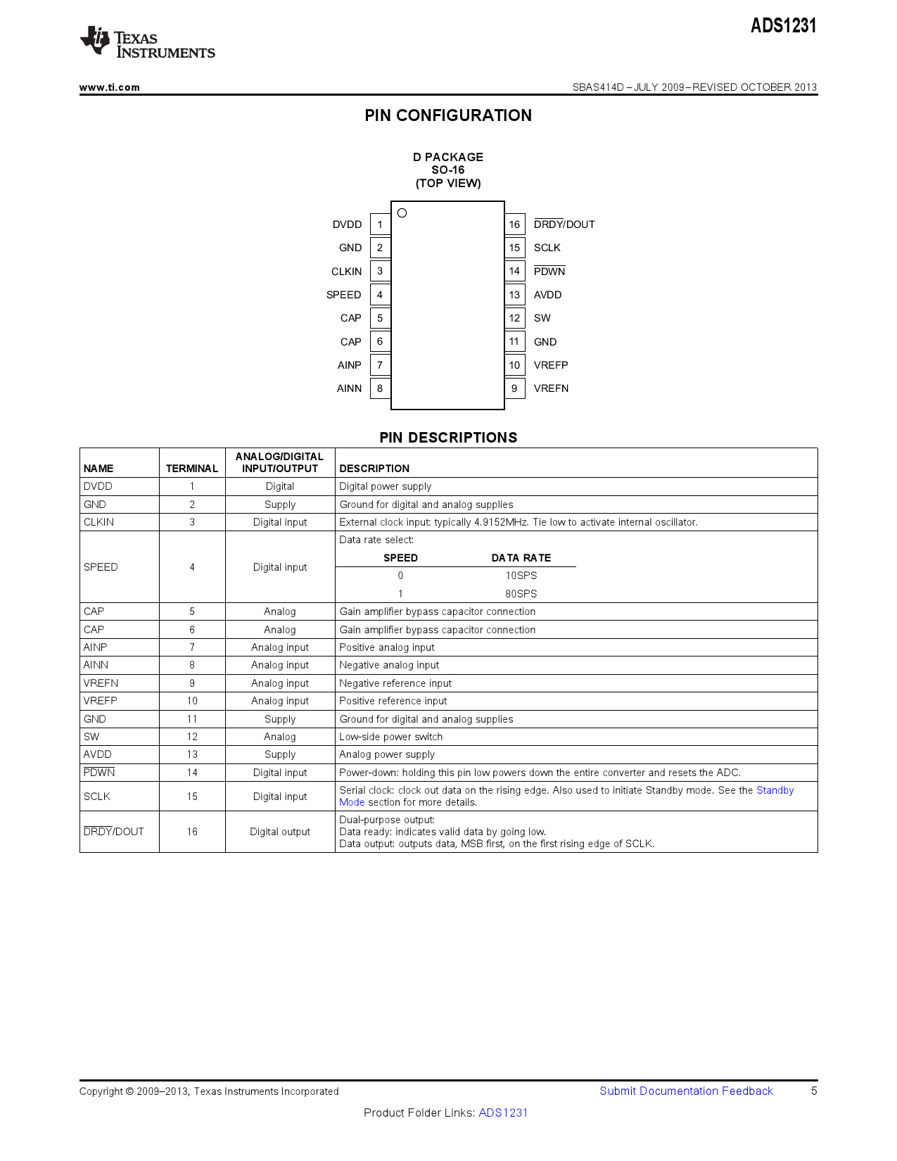 ADS1231IDR_（TI(德州仪器)）ADS1231IDR中文资料_价格_PDF手册-立创电子商城