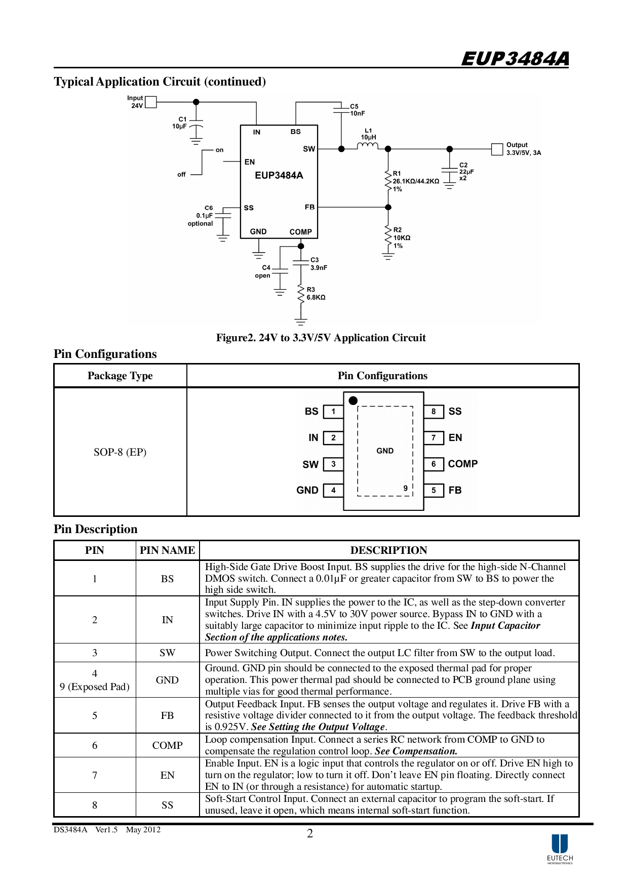 EUP3484ADIR1_（EUTECH(德信)）EUP3484ADIR1中文资料_价格_PDF手册-立创电子商城