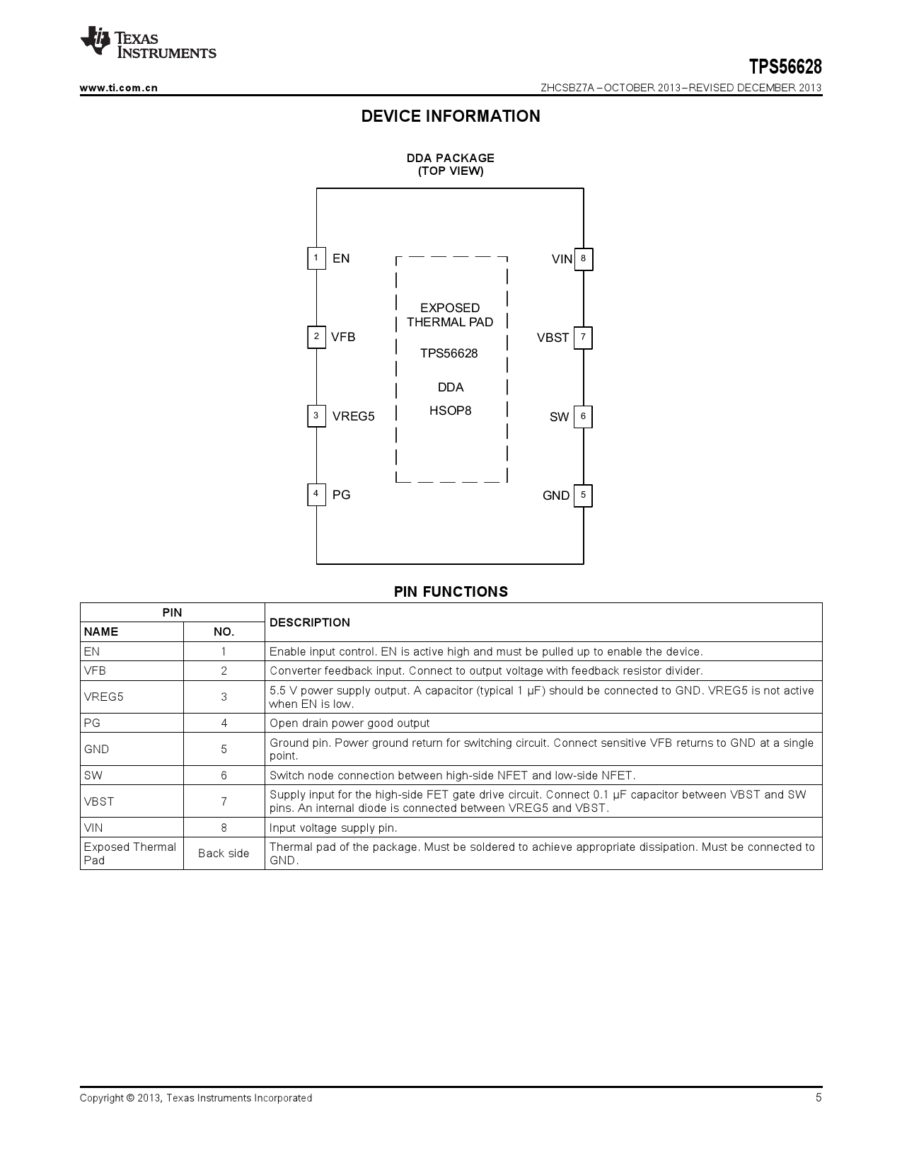 TPS56628DDAR_（TI(德州仪器)）TPS56628DDAR中文资料_价格_PDF手册-立创电子商城