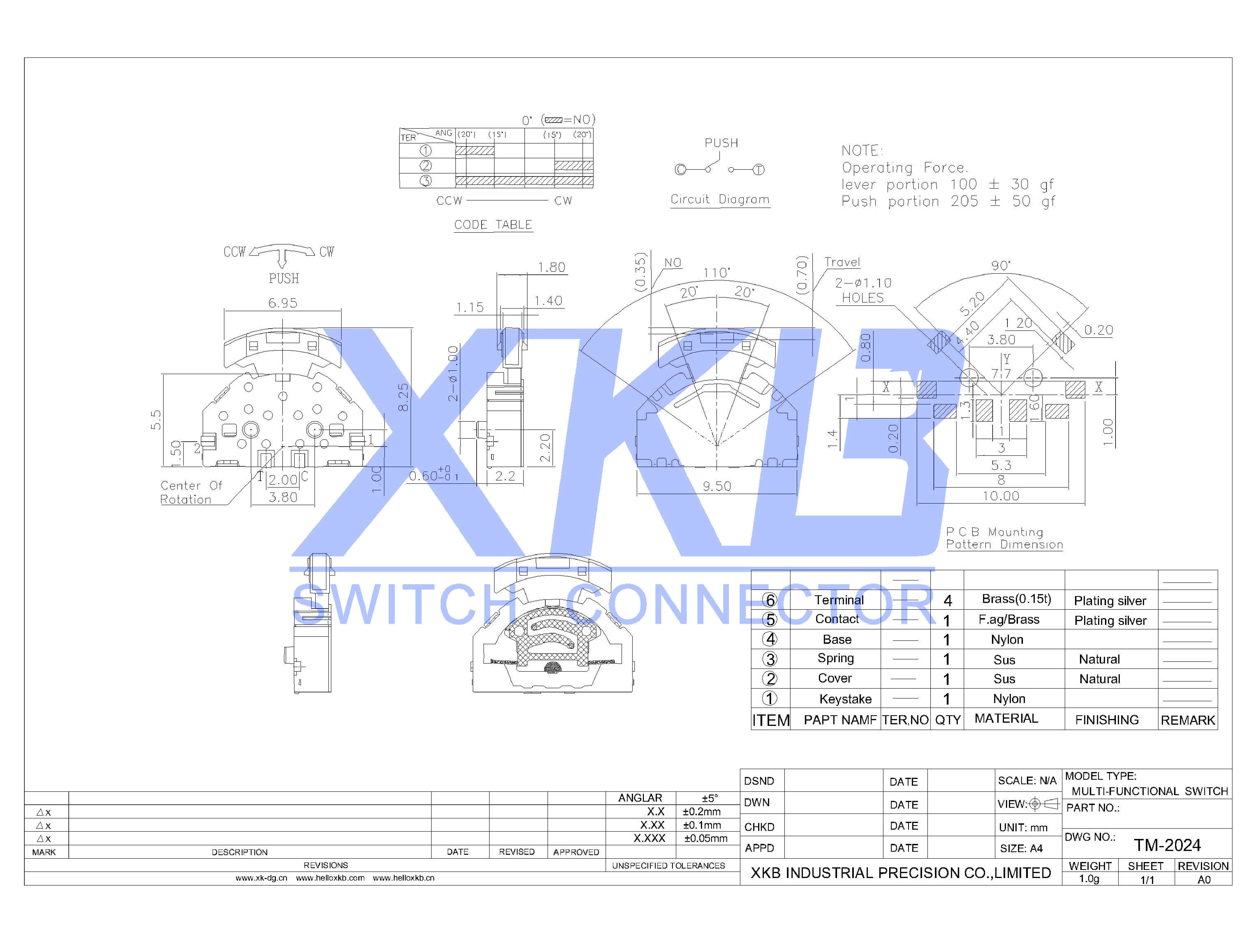 TM-2024_（XKB Connectivity(中国星坤)）TM-2024中文资料_价格_PDF手册-立创电子商城