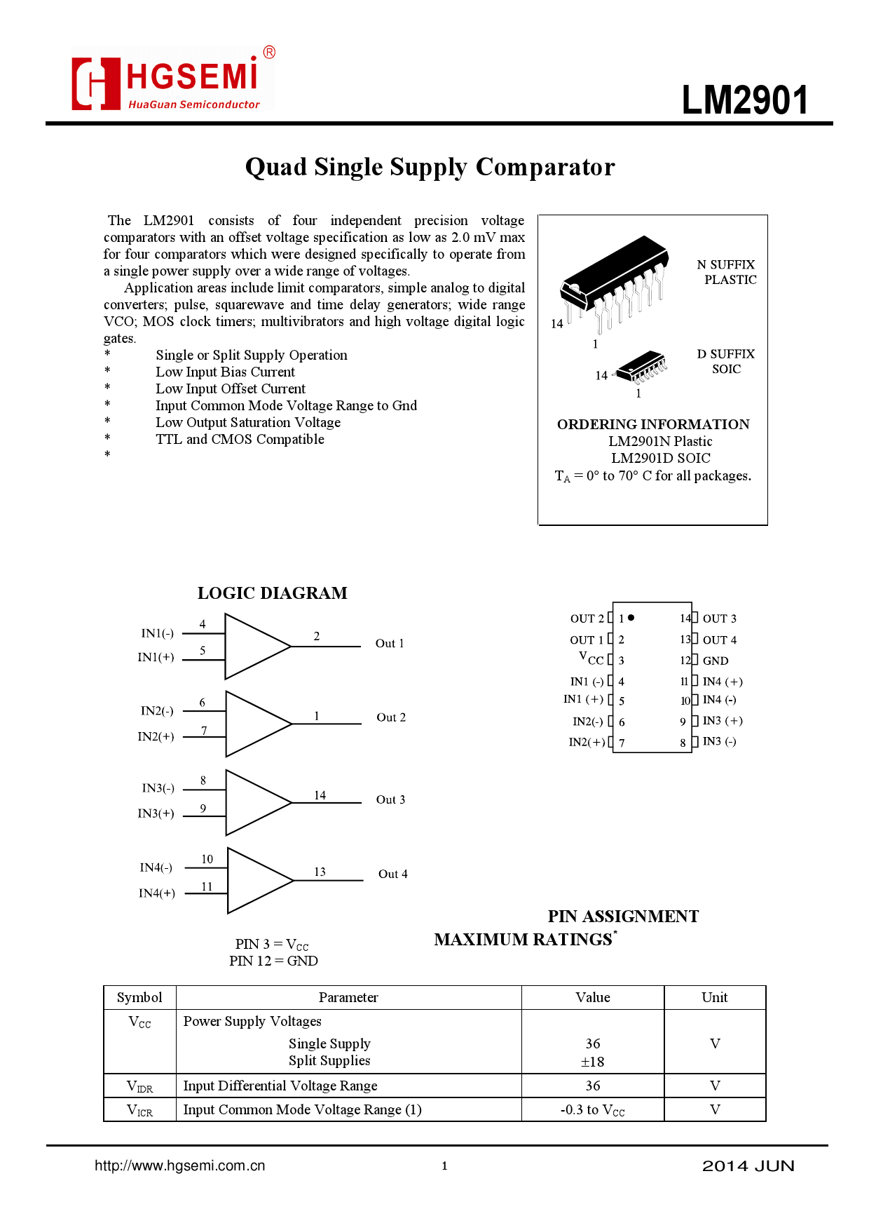 LM2901M/TR_（HGSEMI(华冠)）LM2901M/TR中文资料_价格_PDF手册-立创电子商城